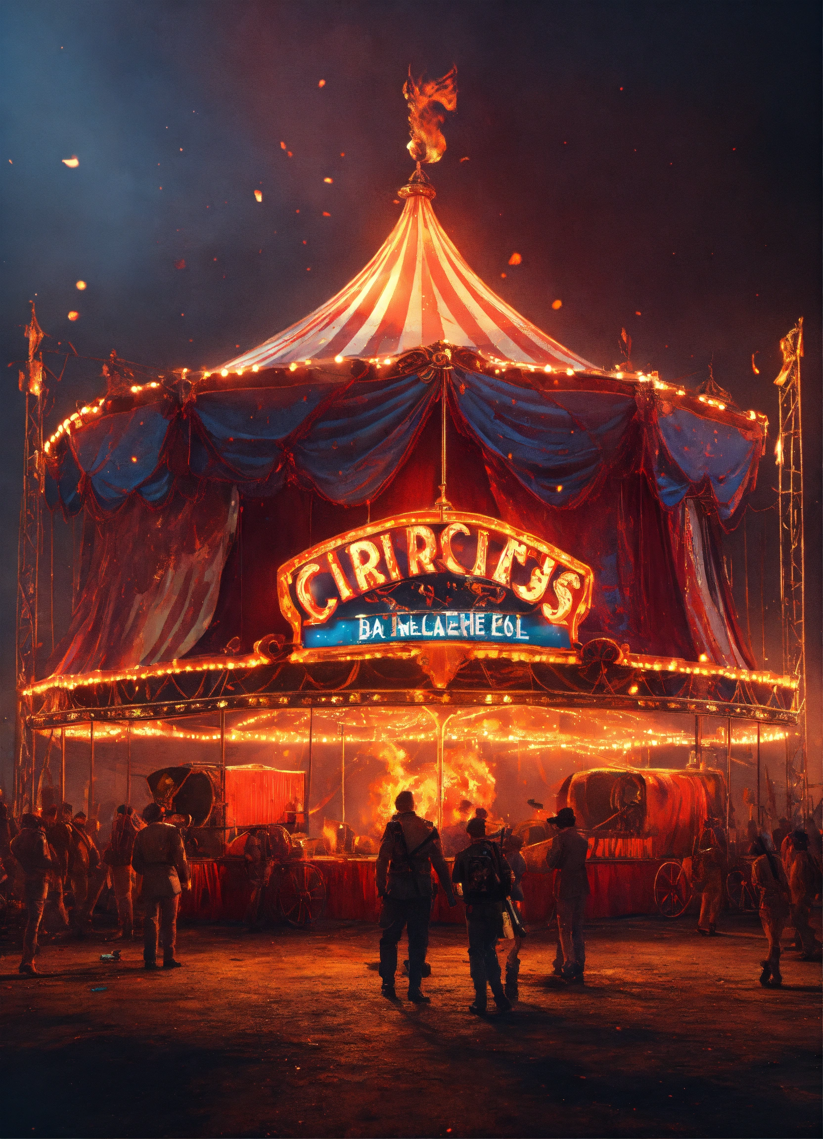 Lexica - An abandoned circus, fire, edgy art, 8K, highly detailed ...