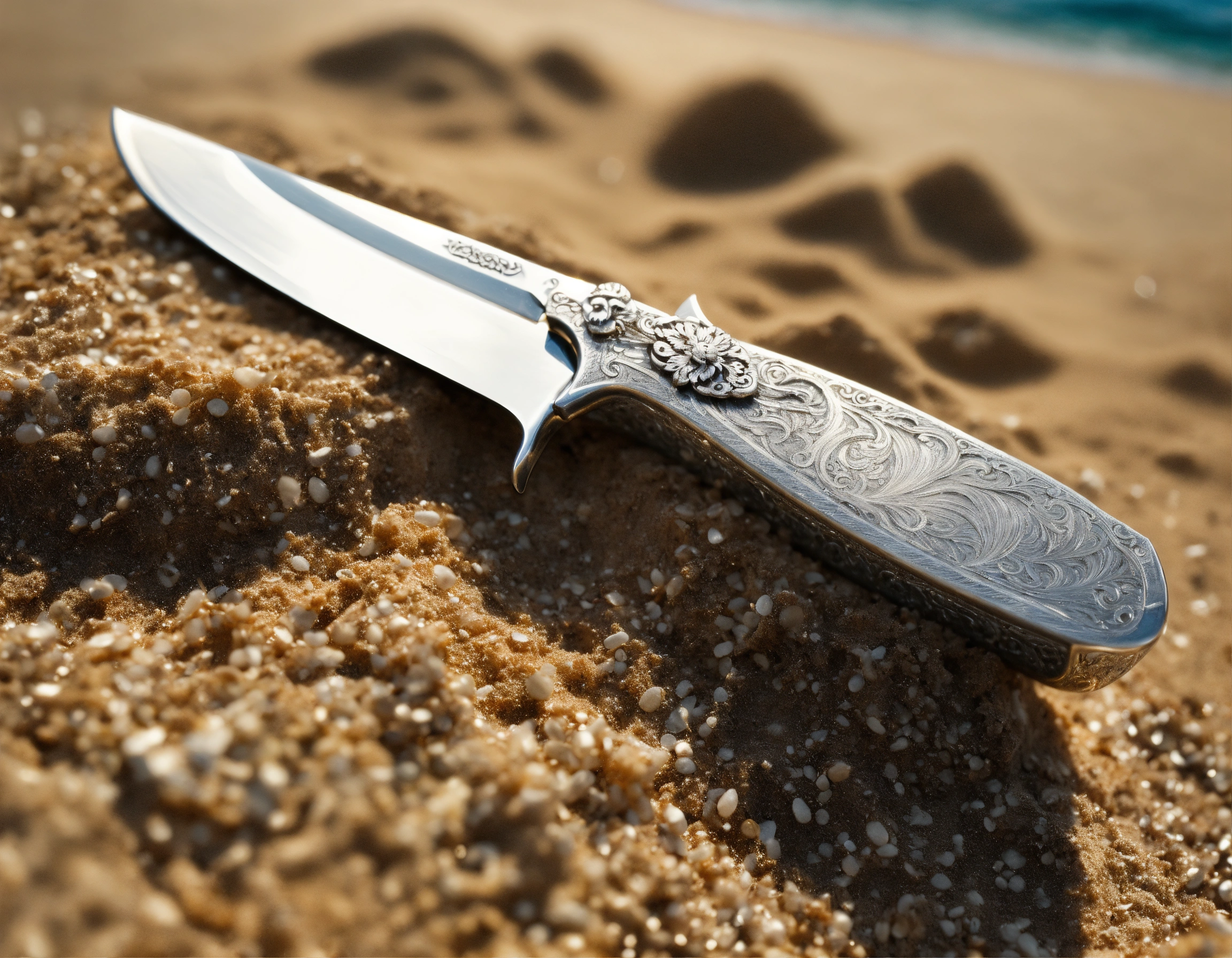 Lexica - 8k, picture of a narrow and delicate wavy hunting knife made ...