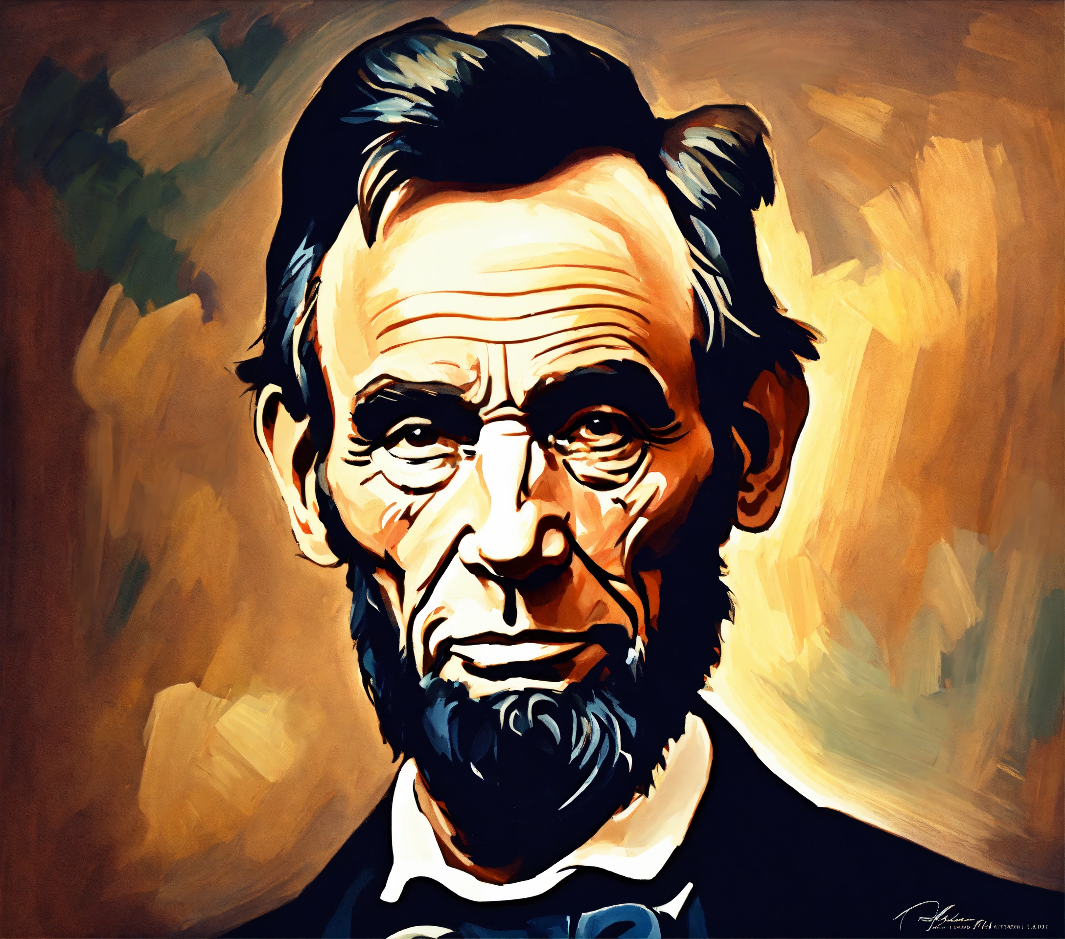 Lexica - Oil painting portrait of President Abraham Lincoln, circa 1940 ...