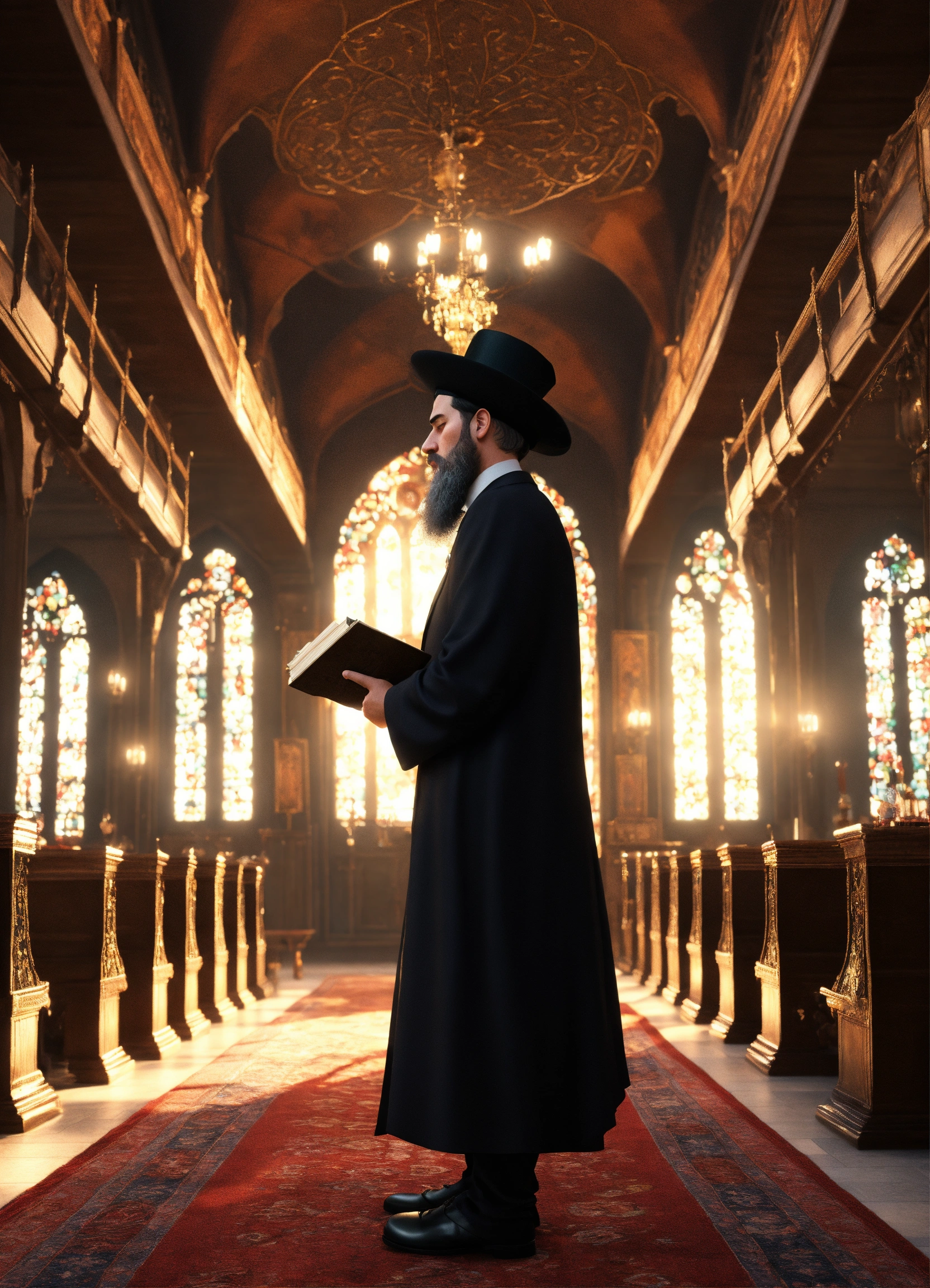 Lexica - A medieval Hasidic Jew from a medieval Jewish town praying ...