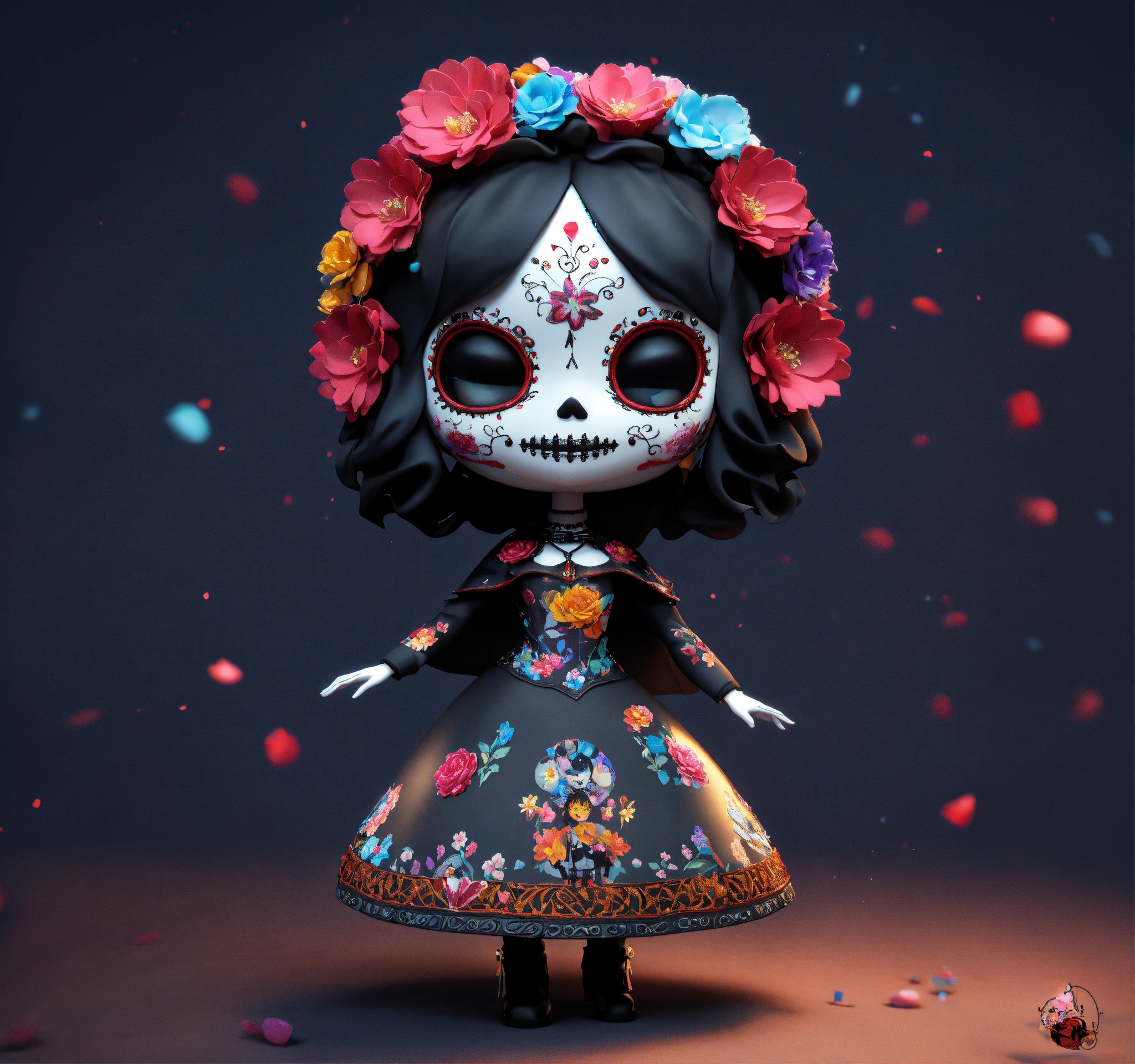 Lexica - Chibi-catrina. tumbas y flores marchitas, Estilo Muñeca ...