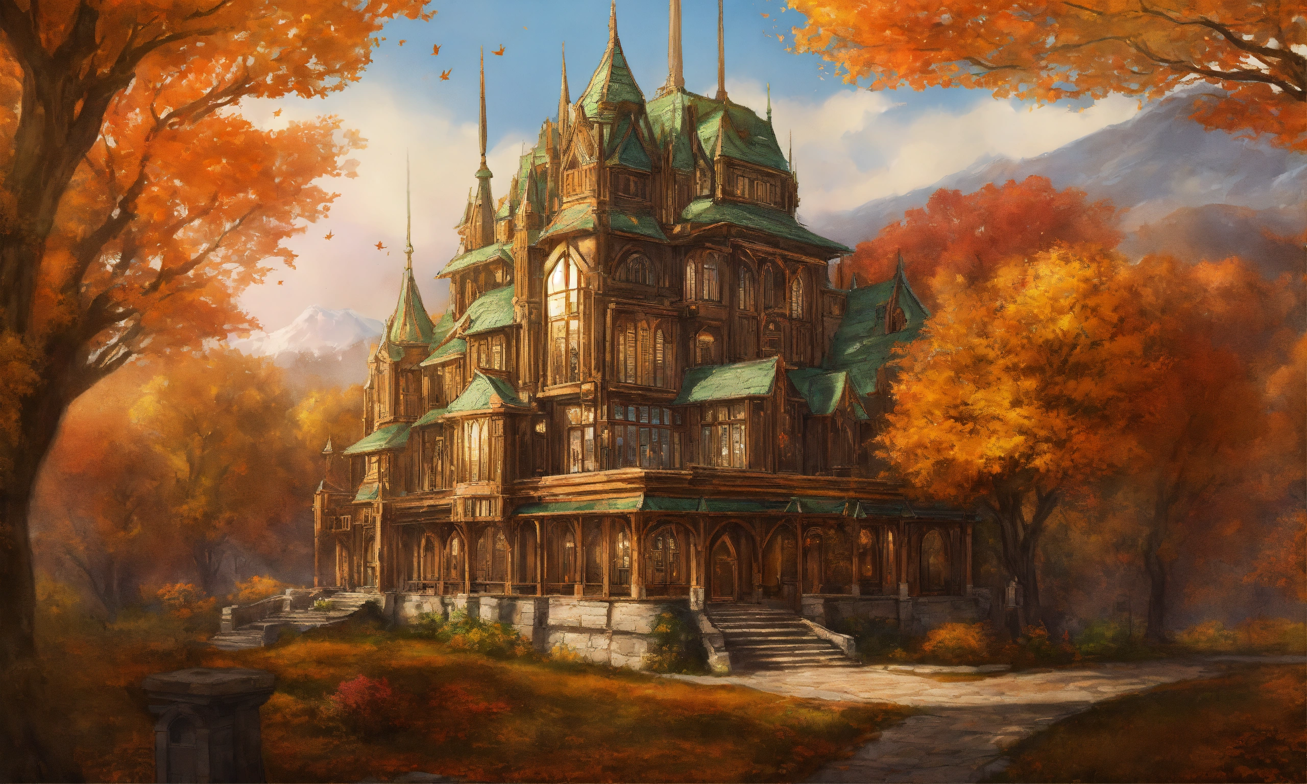 Lexica - Drawing of the full image of a high elf sci fi palace in ...