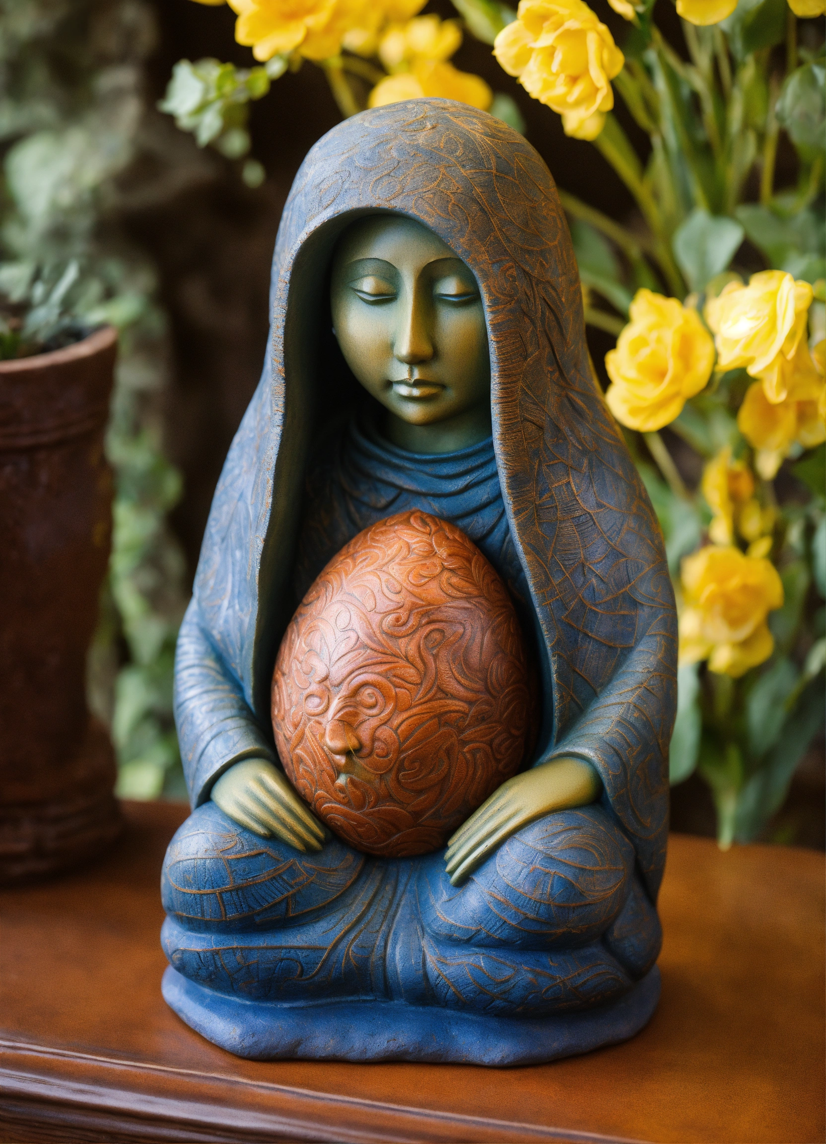 Lexica - An oval shaped ancient stone hand made meditative hooded ...