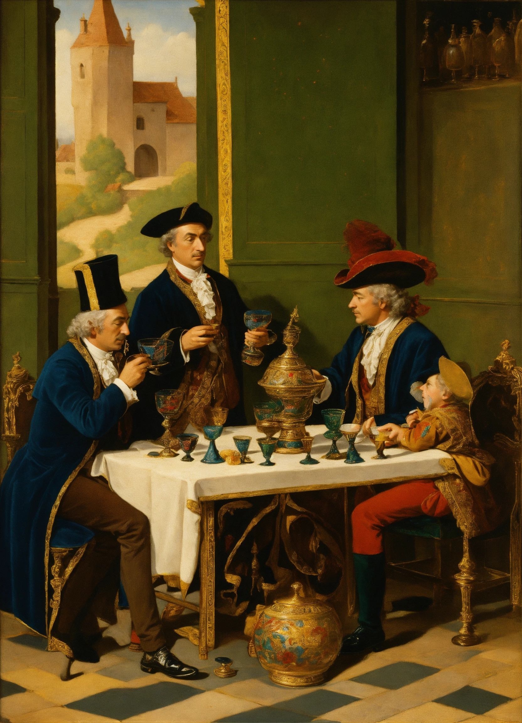 Lexica - Bonneteau or magician's playing game with 7 goblets