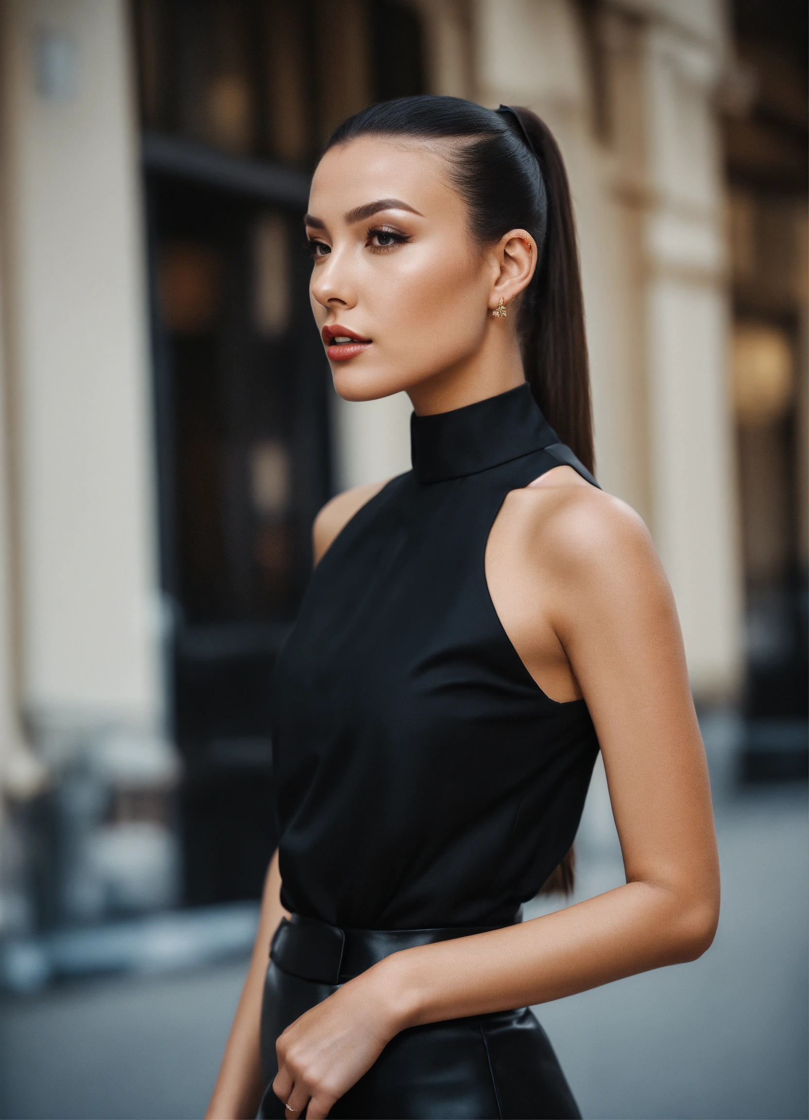 Lexica - Fashion photo, business style, stunning european woman, black ...