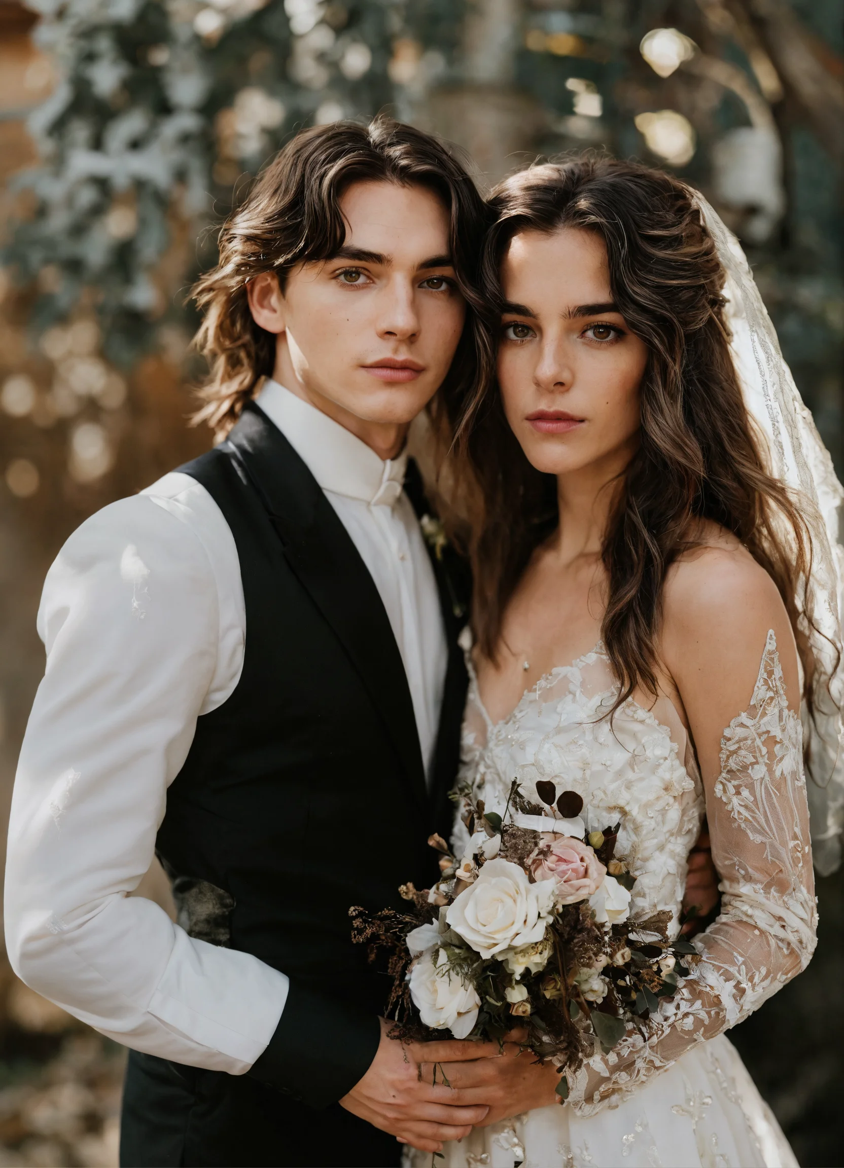 Lexica - Androgynous male with long light brown hair and hazel eyes ...