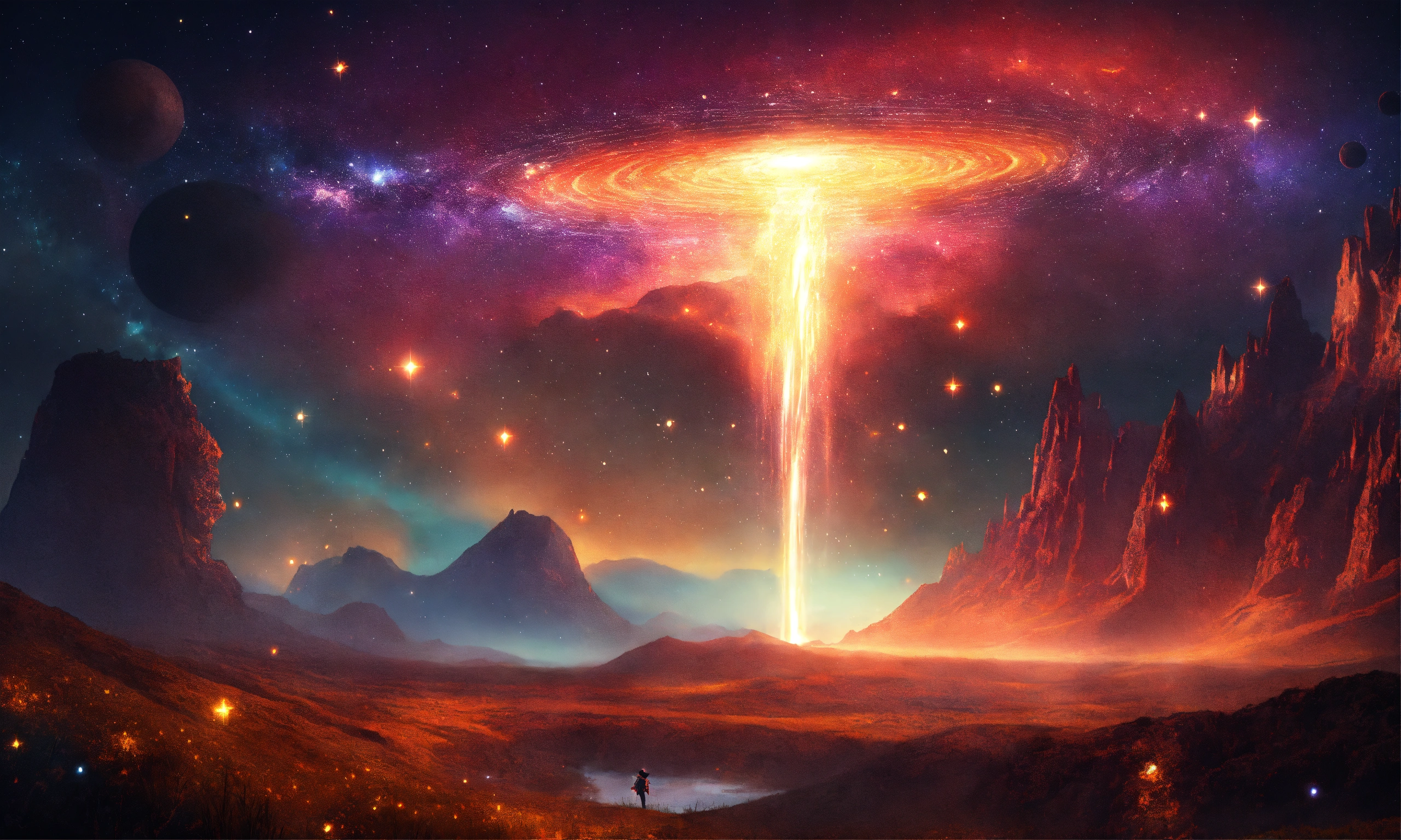 Lexica - Magical land , universe stars, stars big space fire