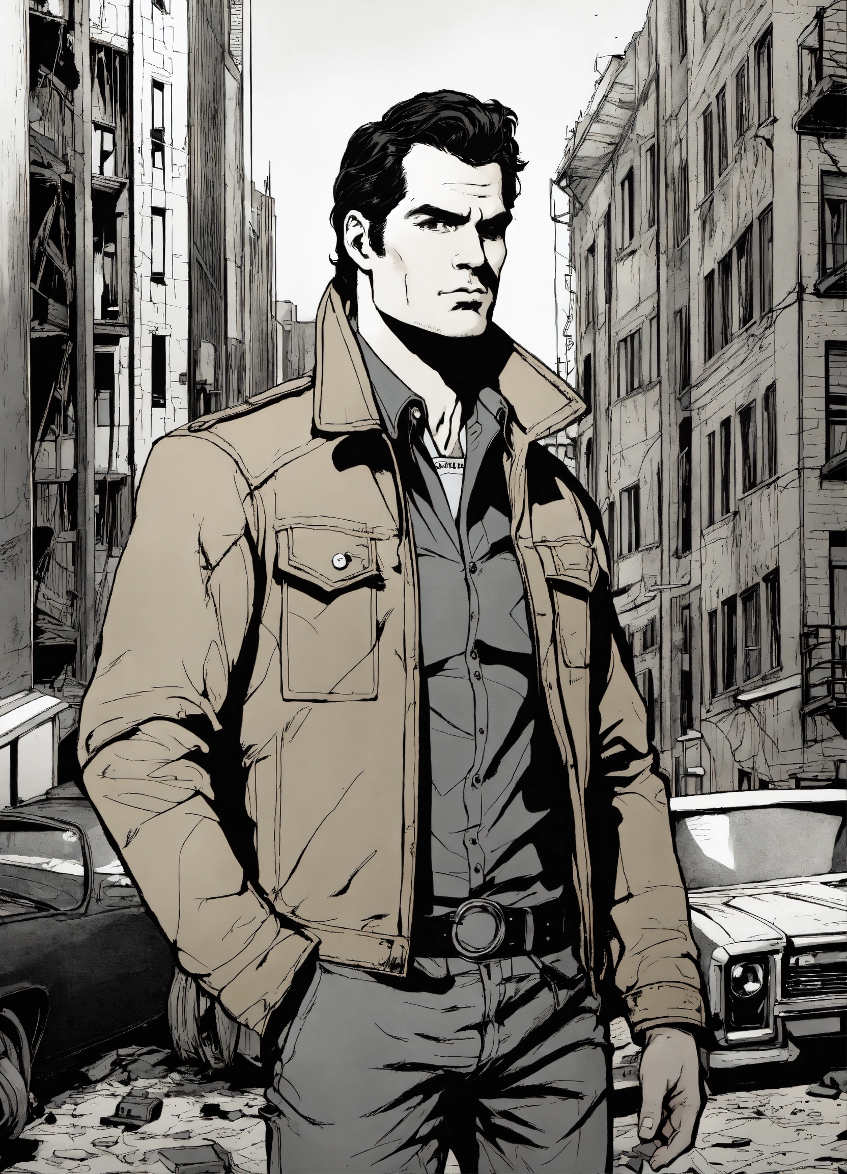 Lexica - Black & White gritty and grainy Illustration Jacques Tardi or ...