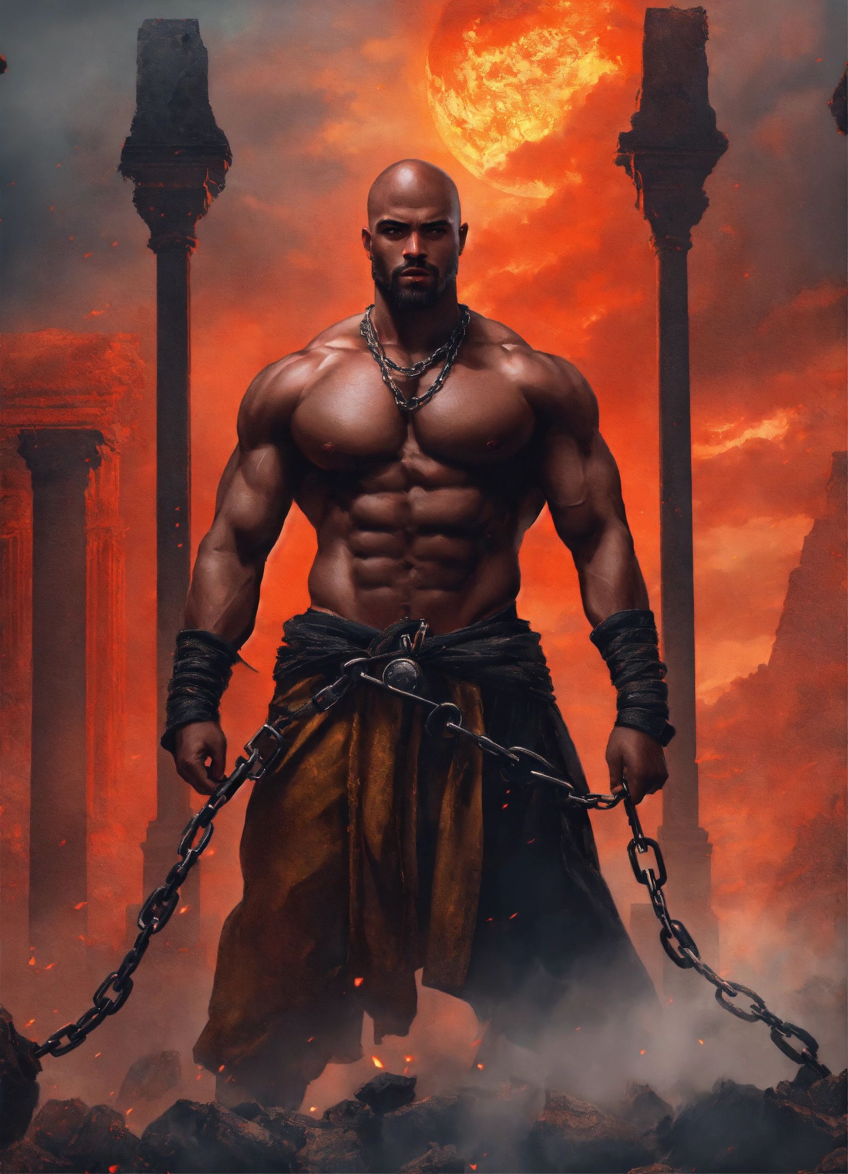 Lexica - Bald bound muscular strong huge handsome god prisoner, bald ...