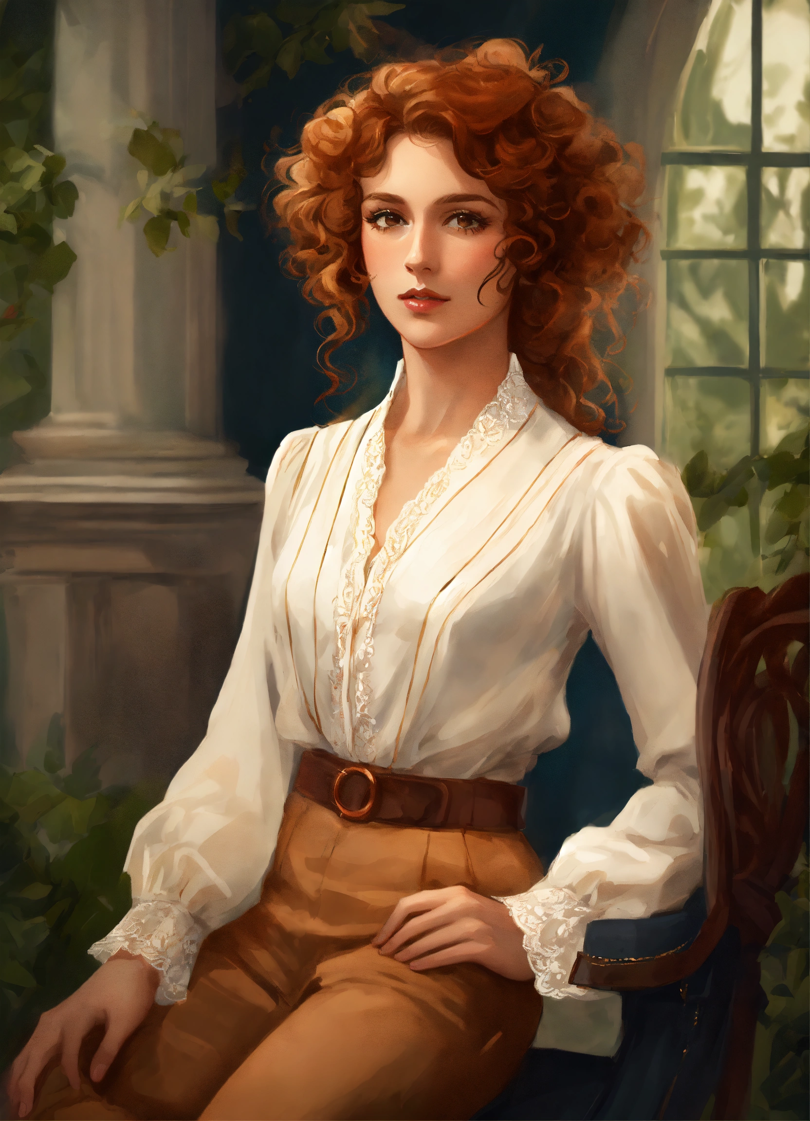 Lexica - Digital art portrait of a beautiful, Edwardian, rich British ...