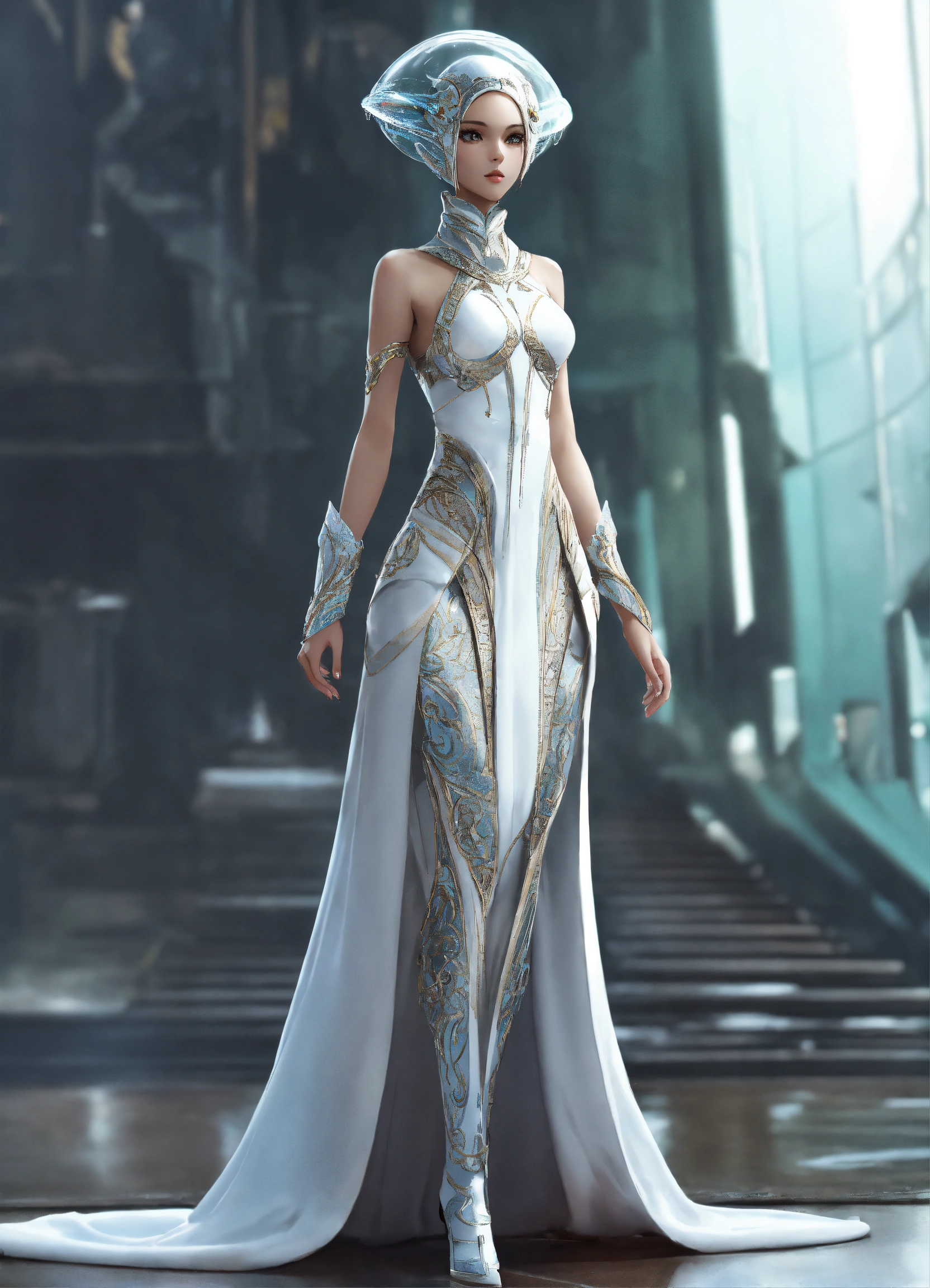 Lexica - A Alien, Alienrace female Alien_goddess beauty longdress ...