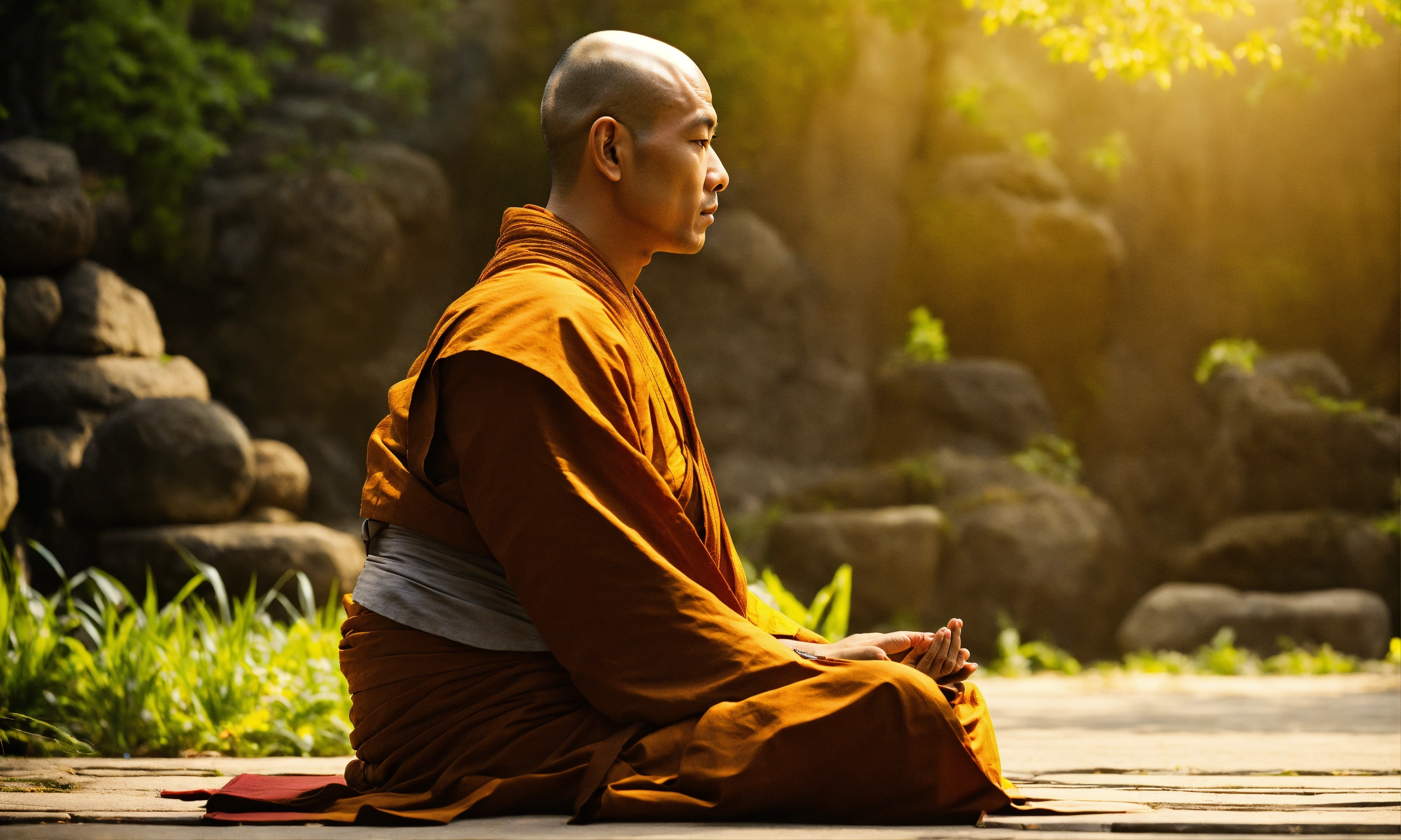 Lexica - Zen monk sitting in meditation
