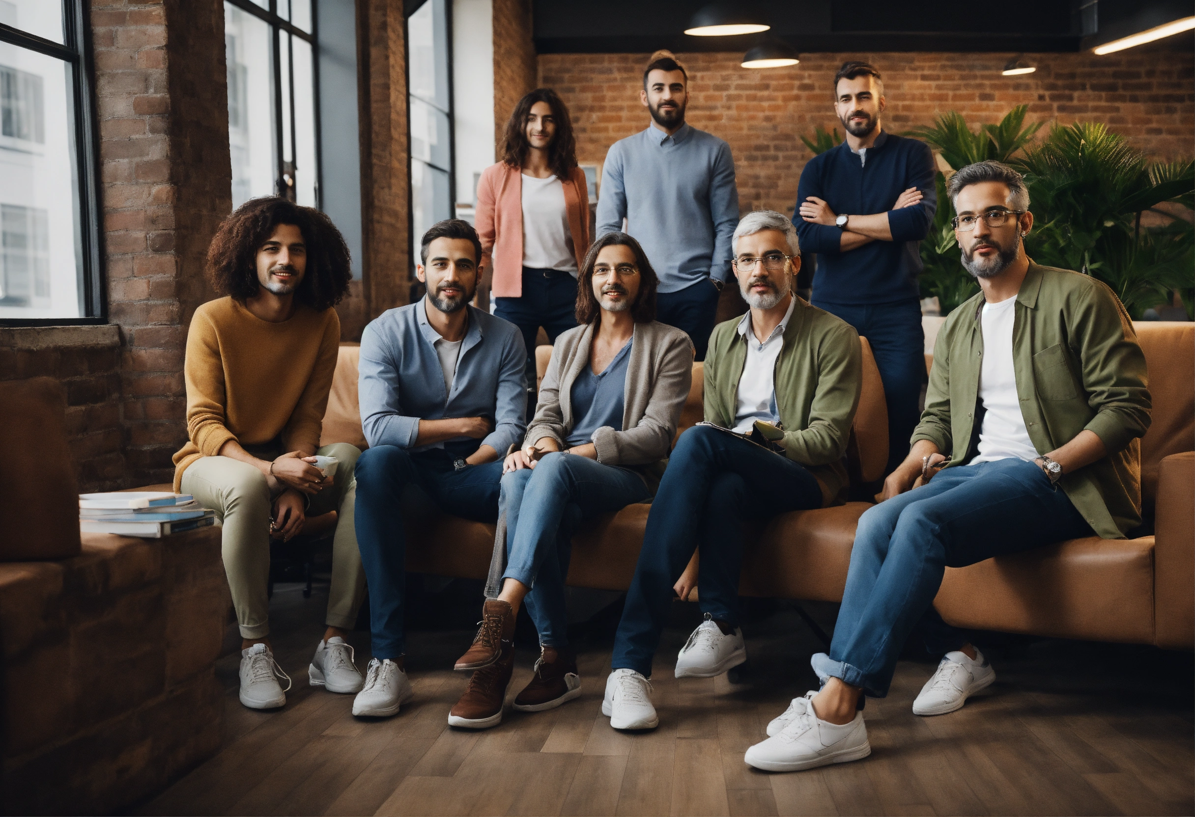 Lexica - Ultra realistic group of a team of 5 english looking men and ...
