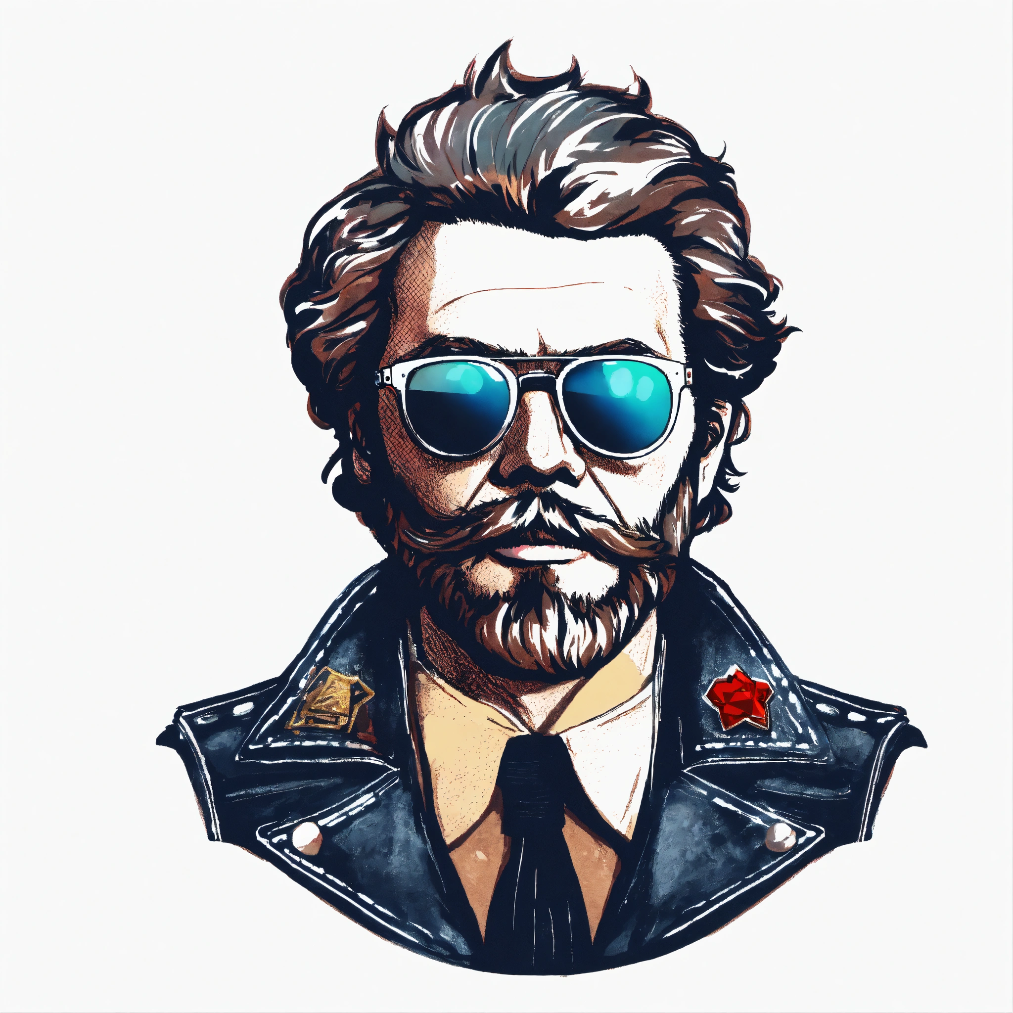 Lexica - Illustration of a cool Karl Marx in a rocker avatar, donning ...