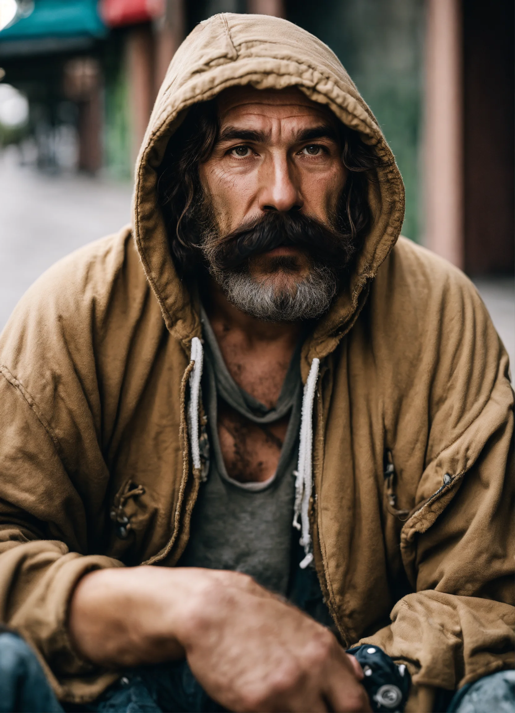 Lexica - A HUGE HOMELESS MAN WITH A MUSTACHE WEARING DIRTY SHORTS AND A ...