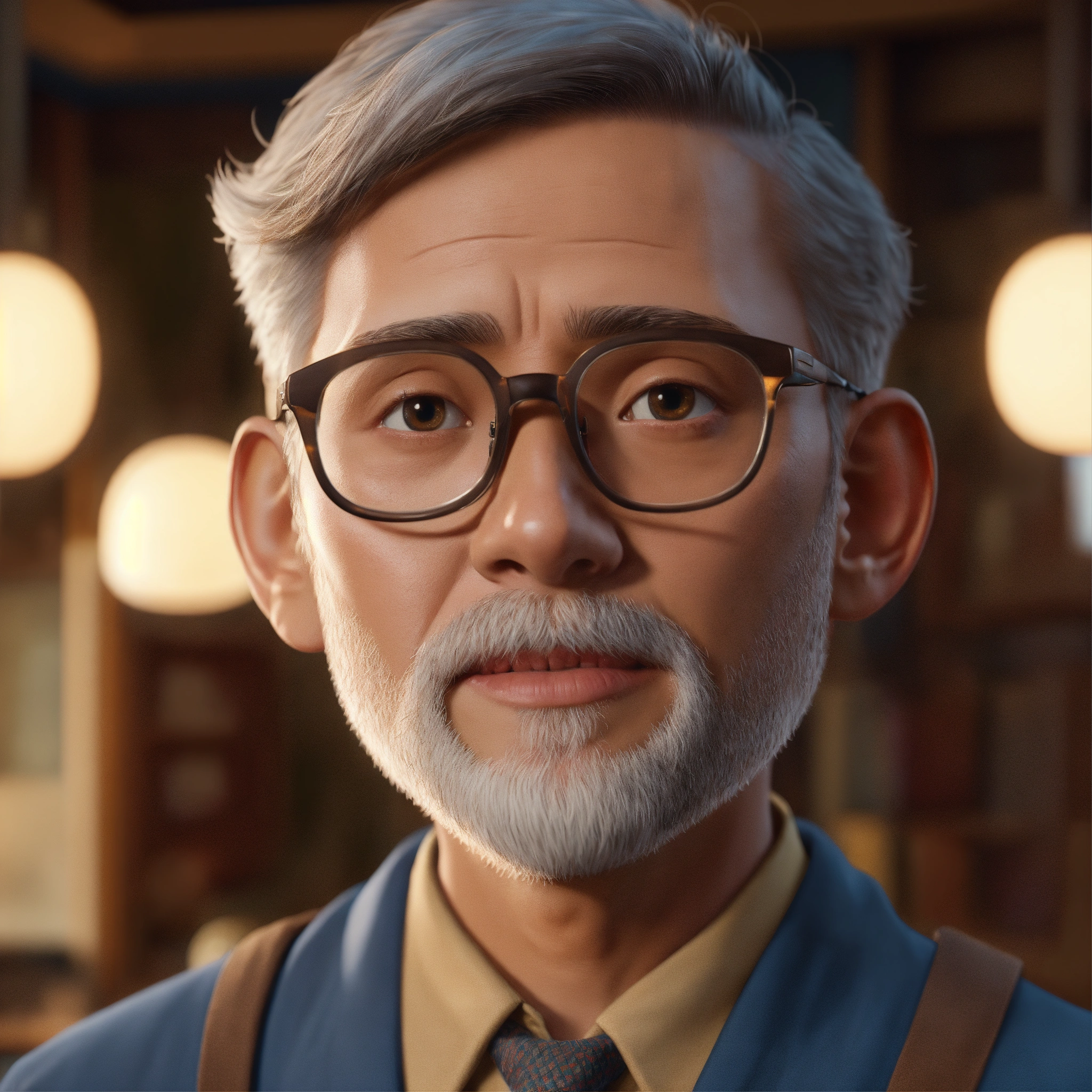 Lexica - A male professor Avatar with glasses, Closeup, unreal engine ...