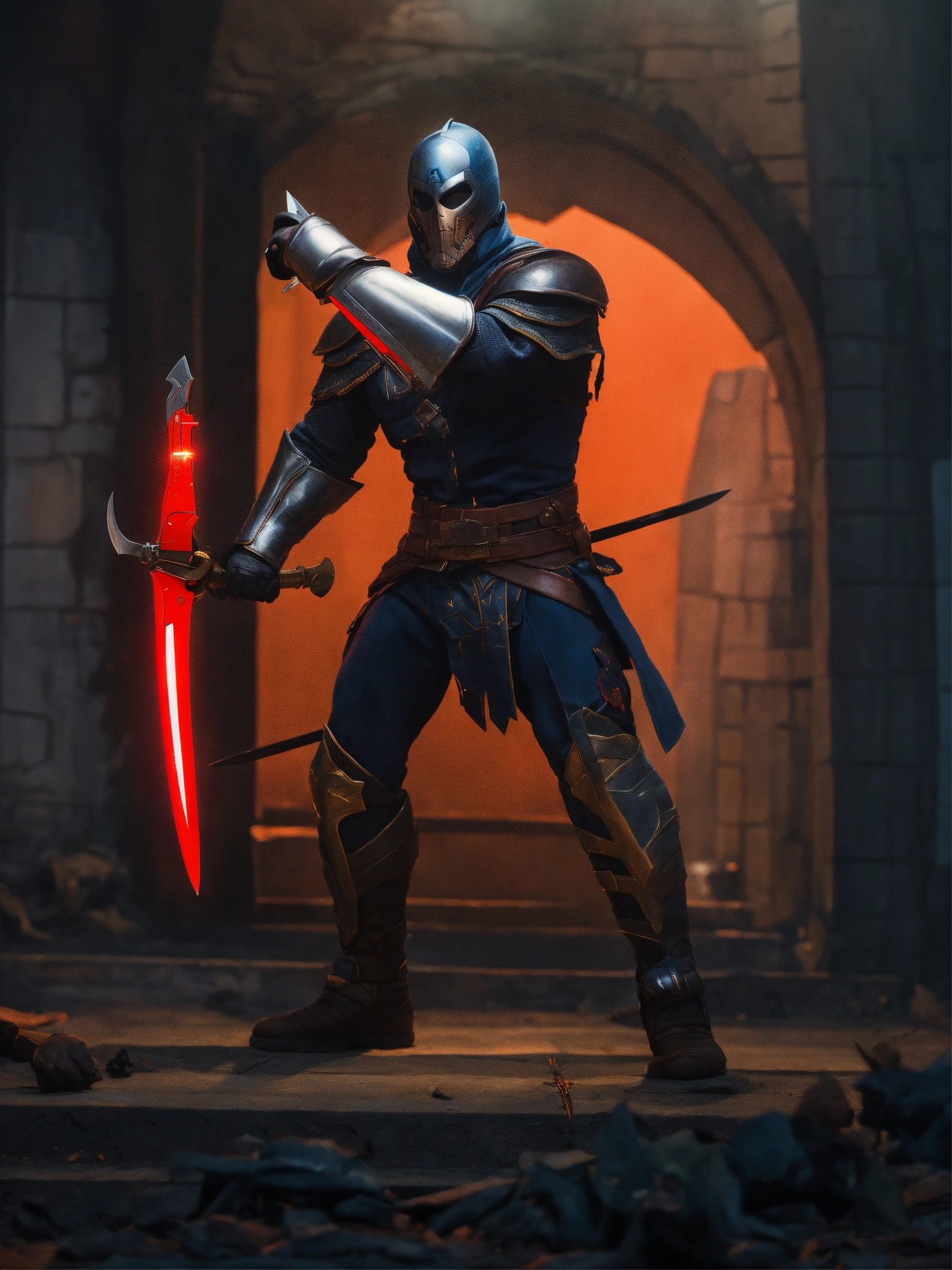 Lexica - Marvel death dealer holding two short knives in action ...