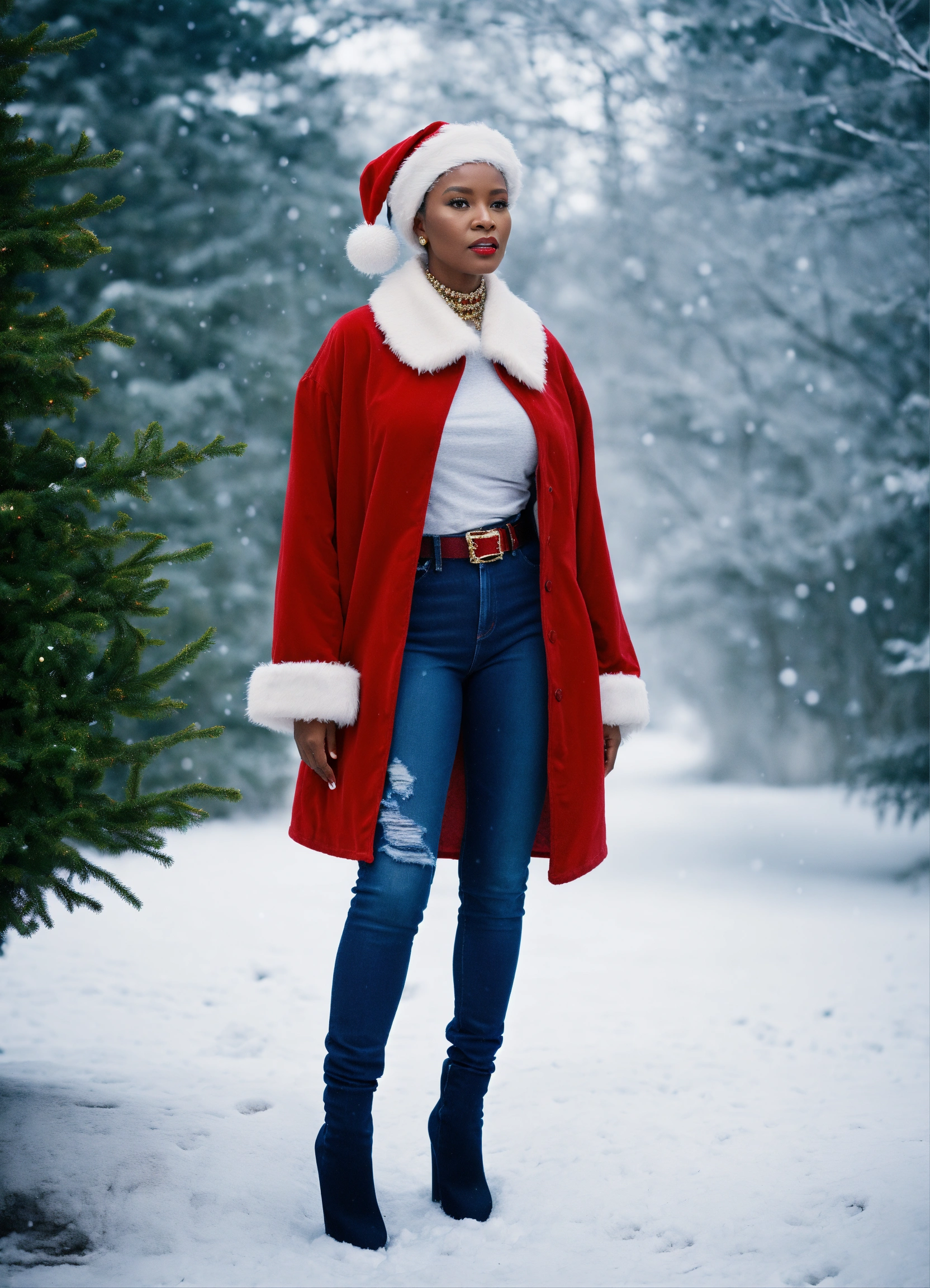 Lexica - A extremely beautiful modern African American Mrs. Santa Claus ...