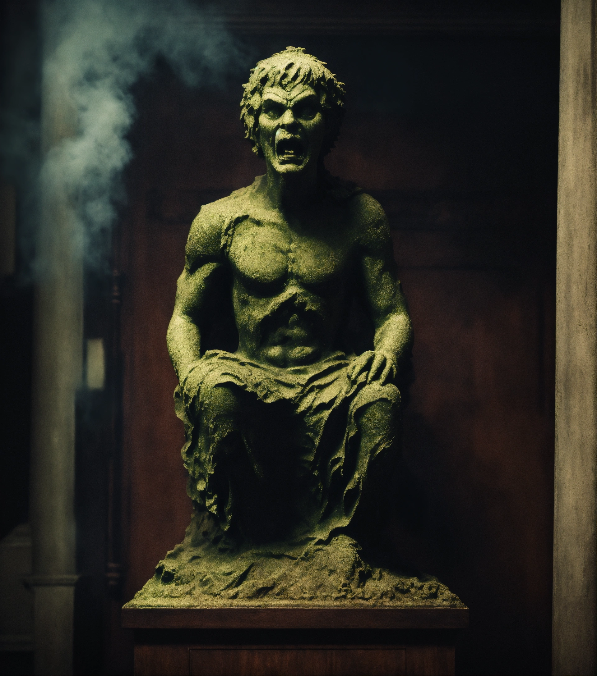 Lexica - Gritty grainy photography of pazuzu statue in the style of the ...