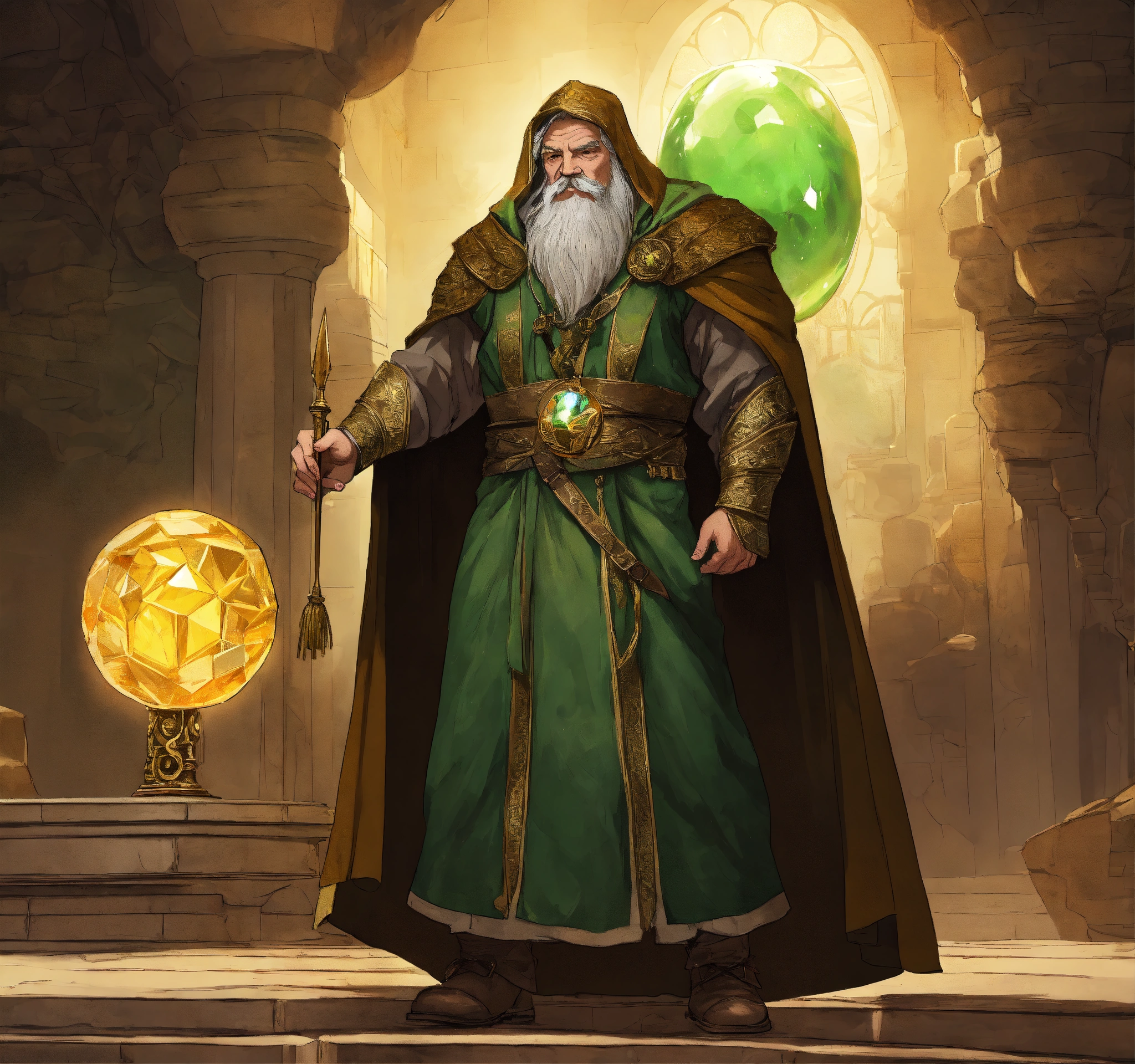 Lexica - Fantasy setting, an enigmatic old dwarven king, wearing a ...