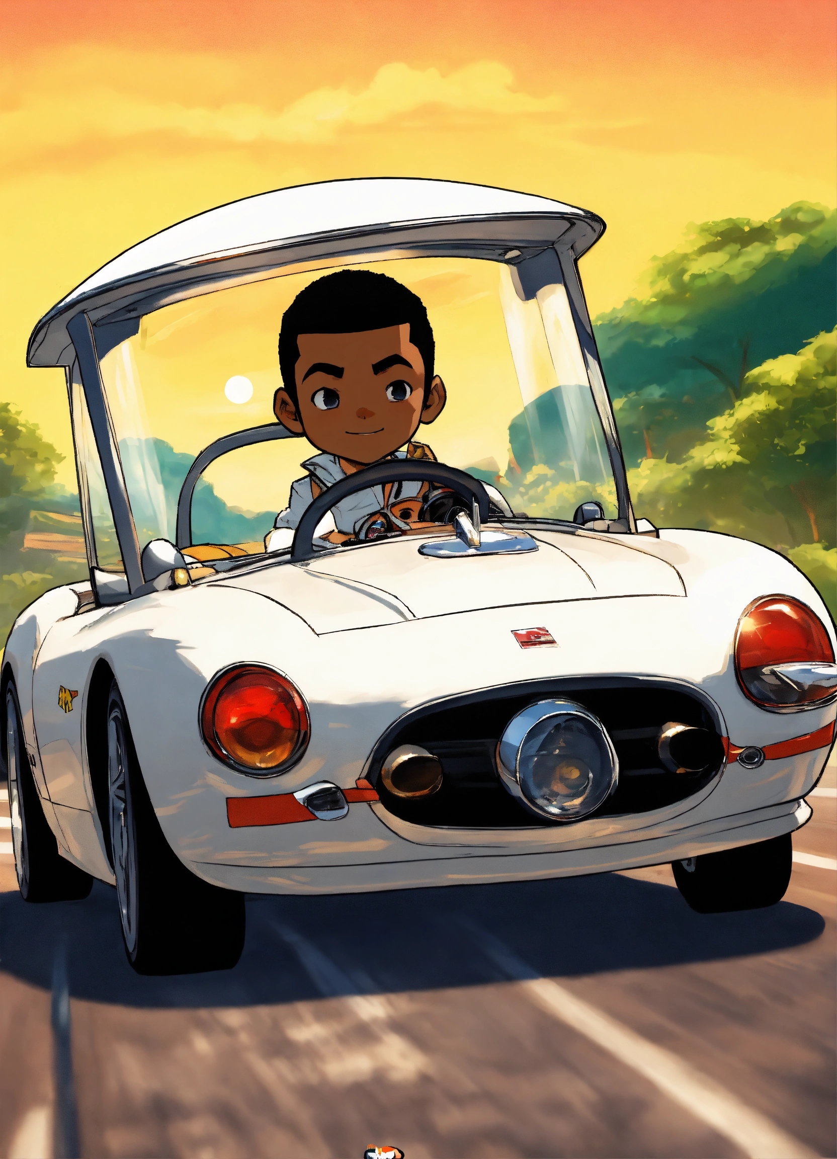 Lexica - Make me Cartoon little African American boy Speed Racer from ...