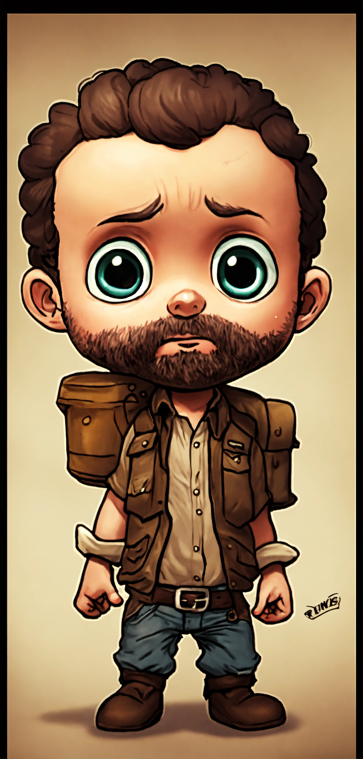 Lexica - Rick grimes as a cute baby cartoon, big eyes Ultra realist