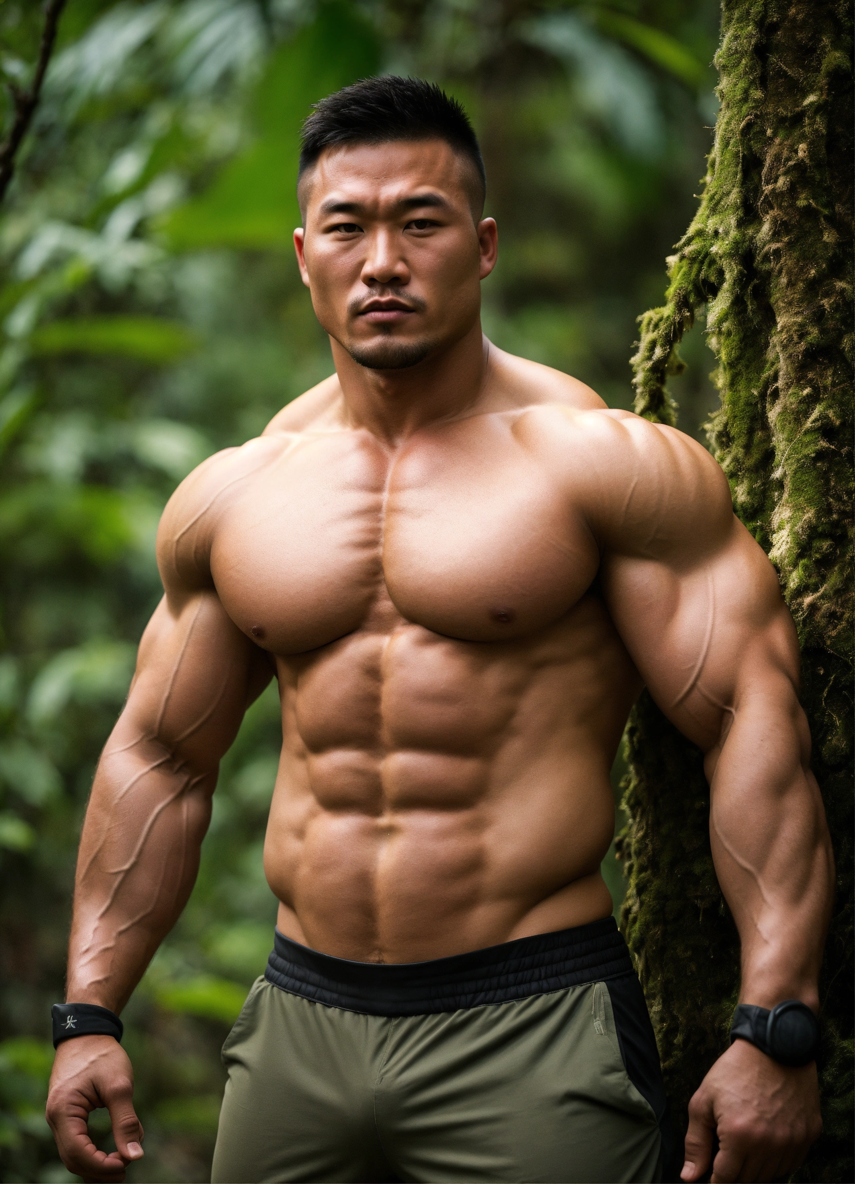 Lexica - 30-year-old man with big muscles, big bodybuilder, Mongolian ...
