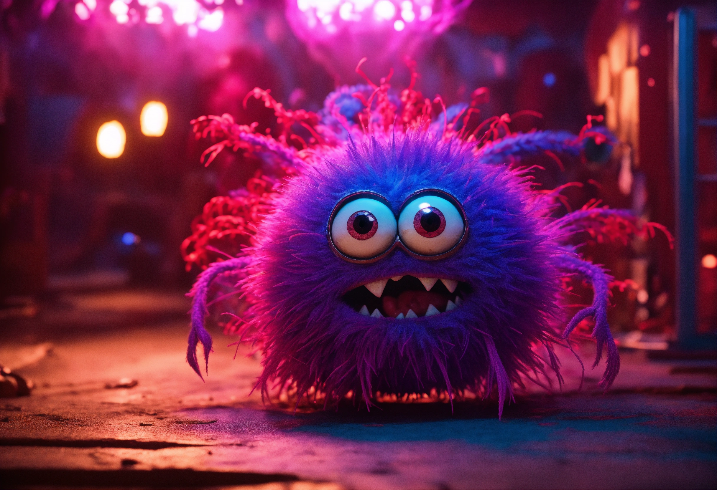 Lexica - CGI! scary red germ monster character. Highly detailed. Scary ...