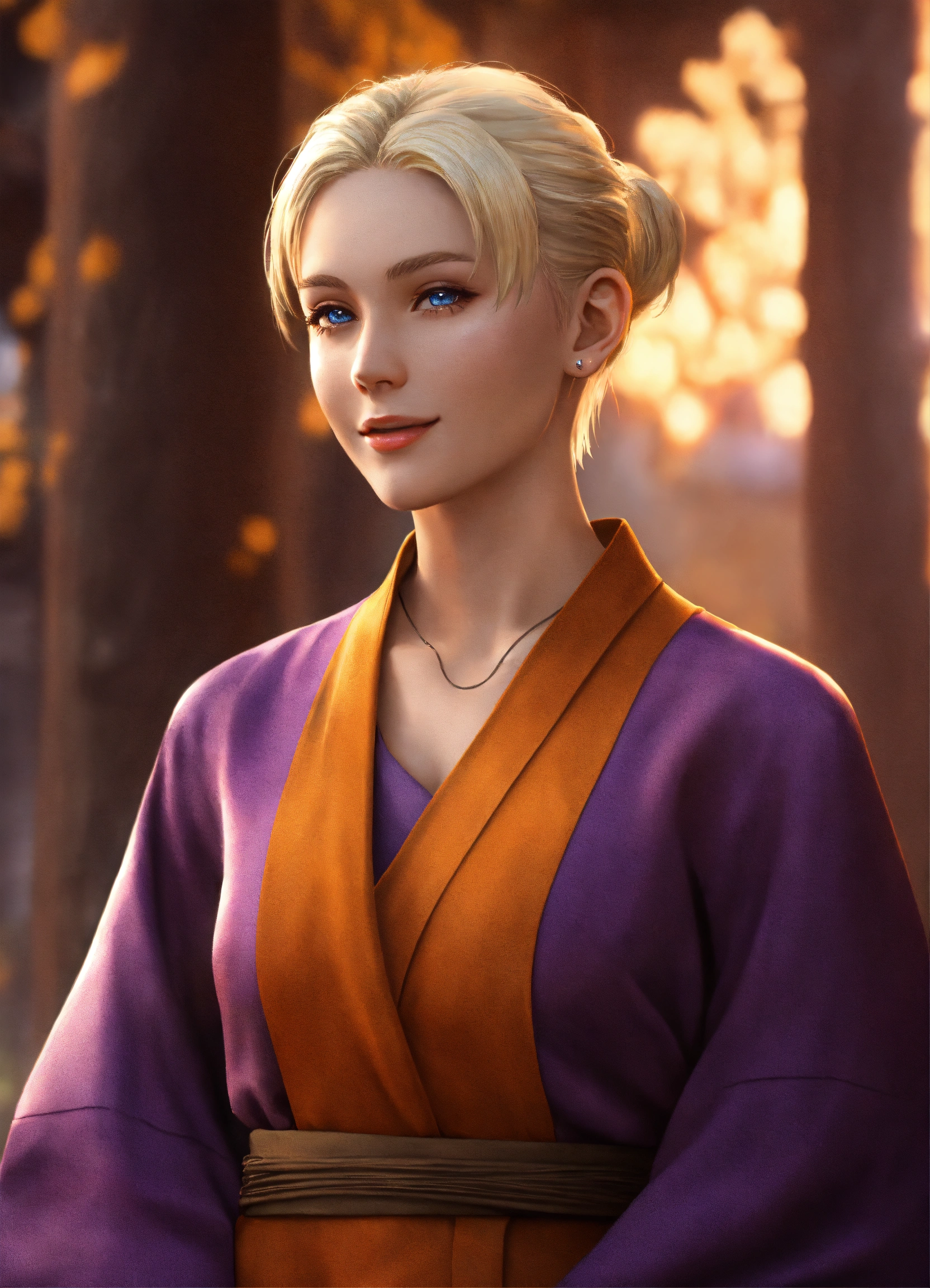 Lexica - A slim young female monk. She has short blond hair. She is ...