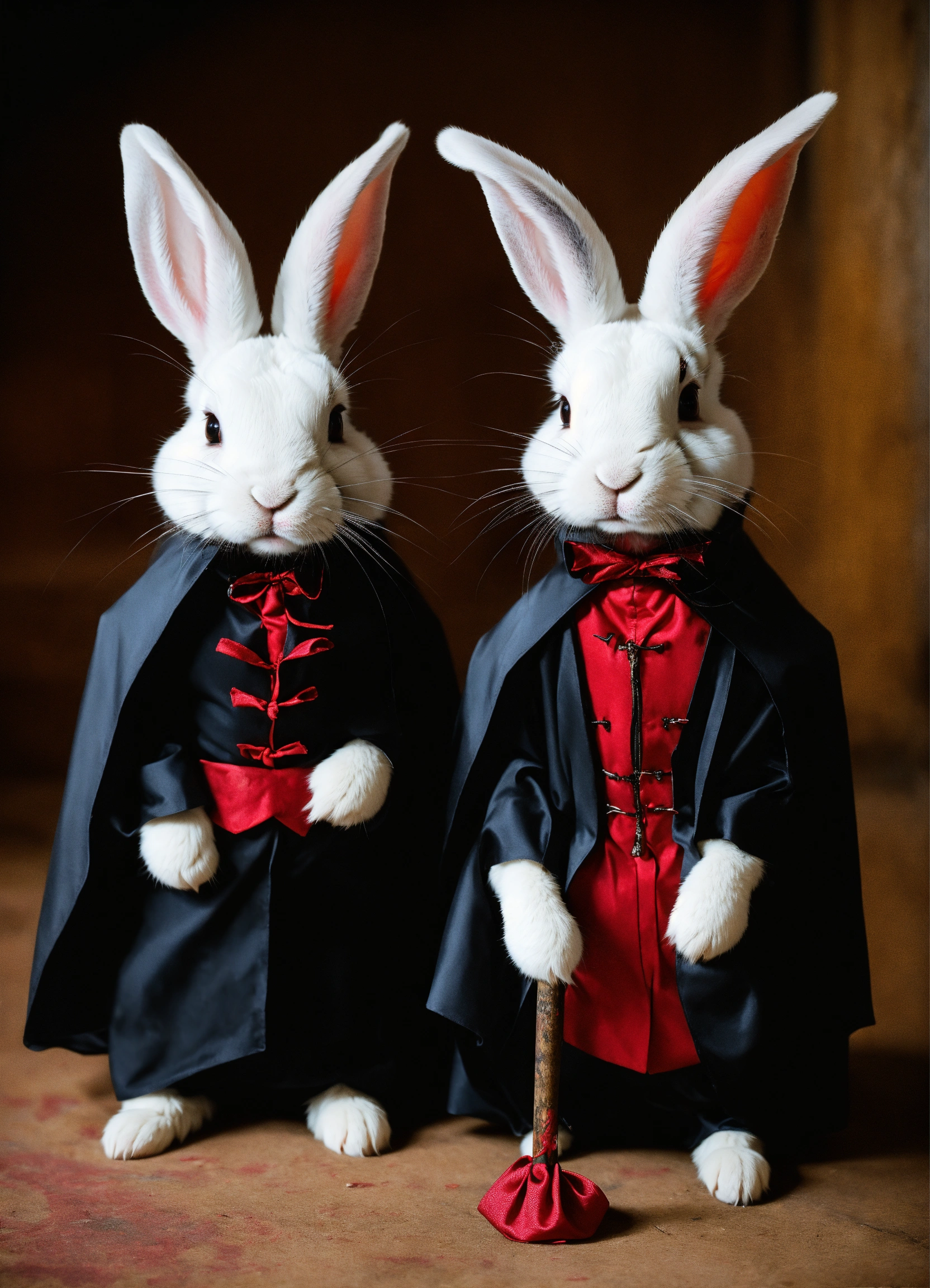 Lexica - Rabbits dressed as vampires.