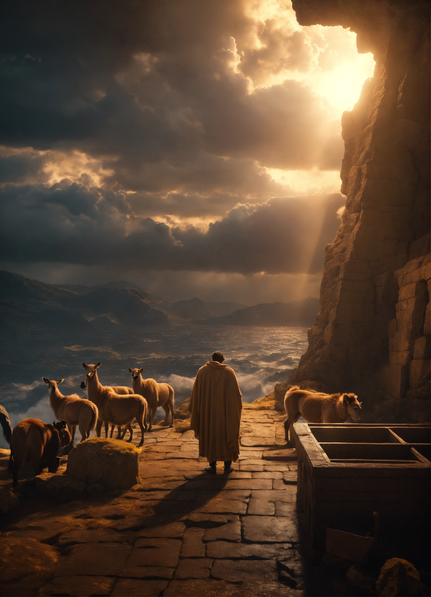 Lexica - Biblical story of Noah praying to God, insanely detailed and ...