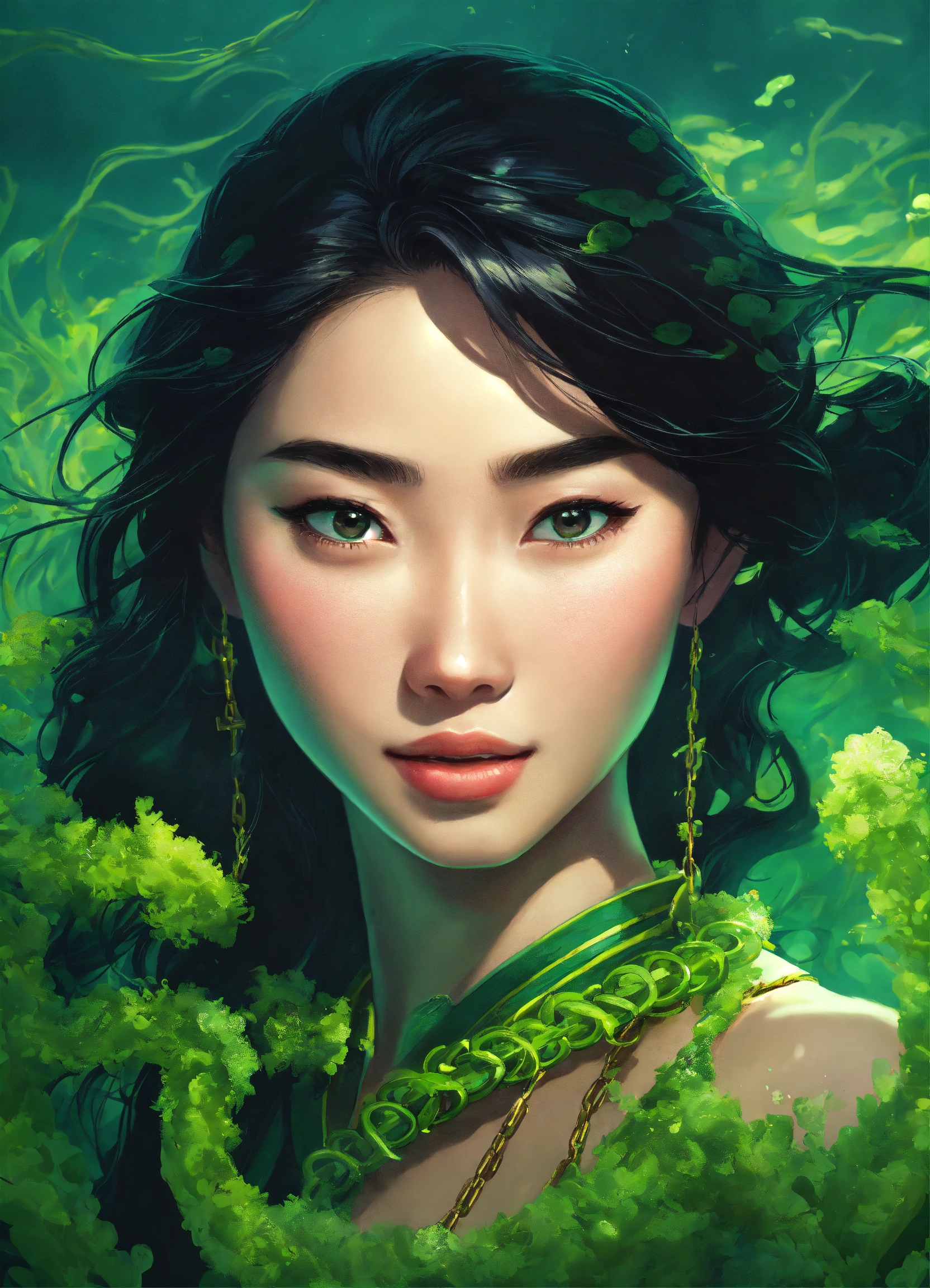 Lexica - *surreal*portrait of happy disney princess mulan pcovered in ...
