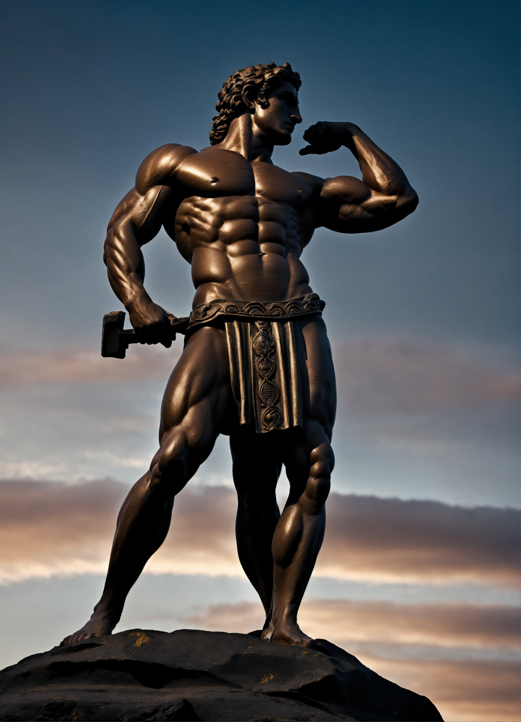Lexica - Simple muscular greek god statue with middelparting hair with ...
