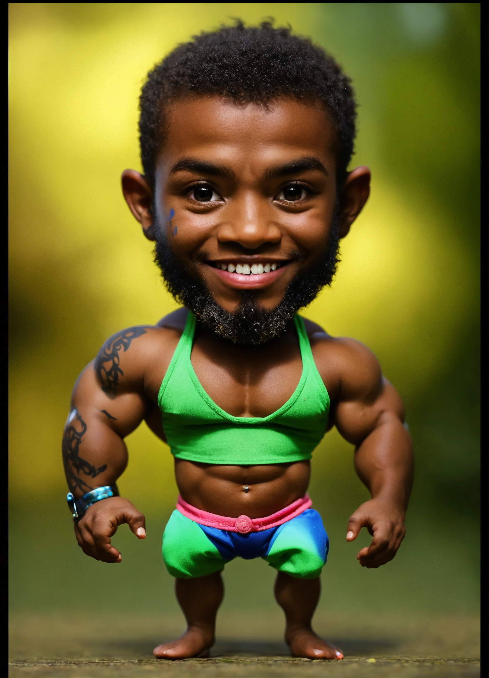 Lexica - Shrunk tiny bug size old Haitian bodybuilder tooth fairy kali ...