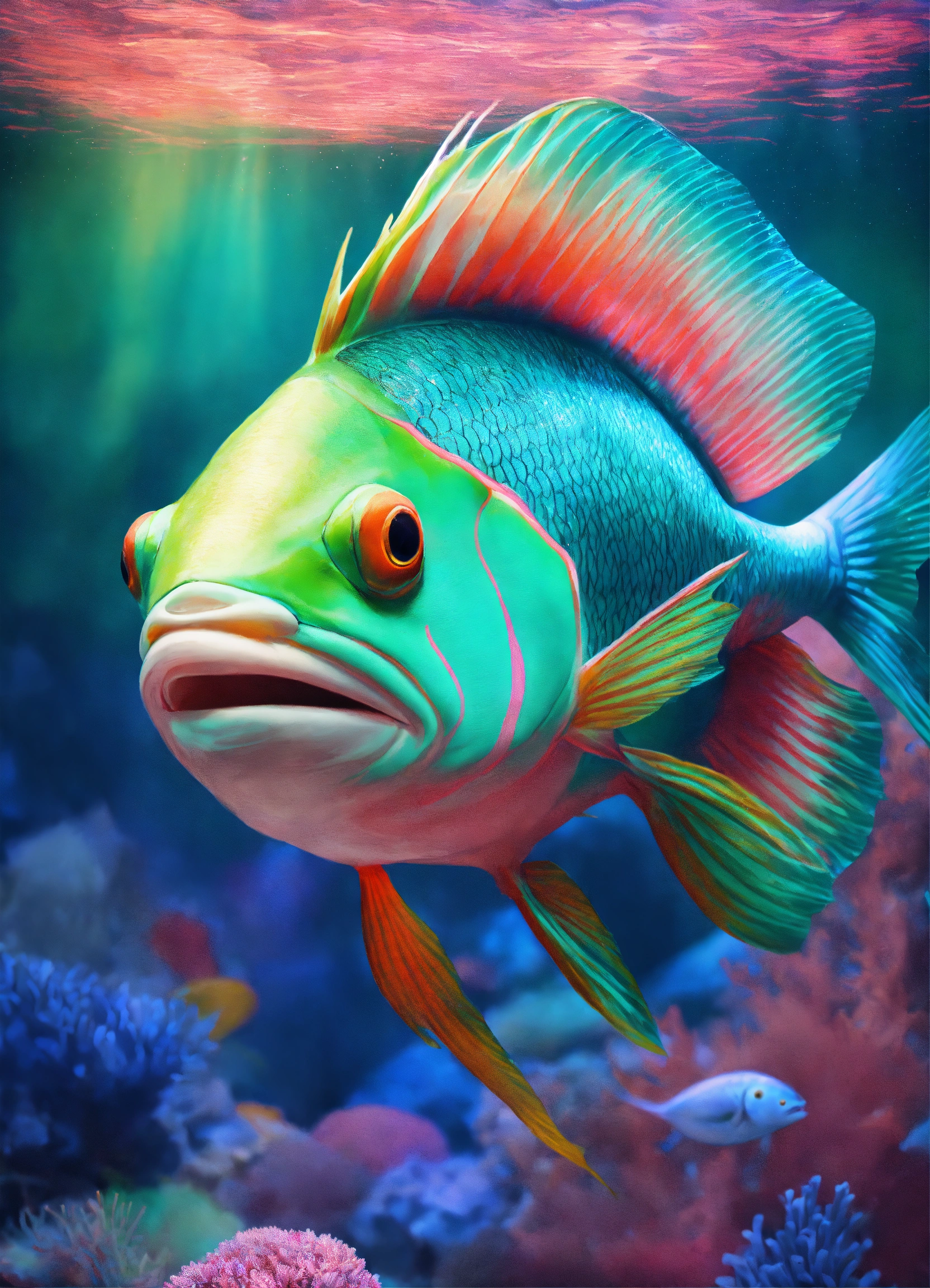Lexica - Fantasy Portrait of an anthropomorphic fish, masculine ...