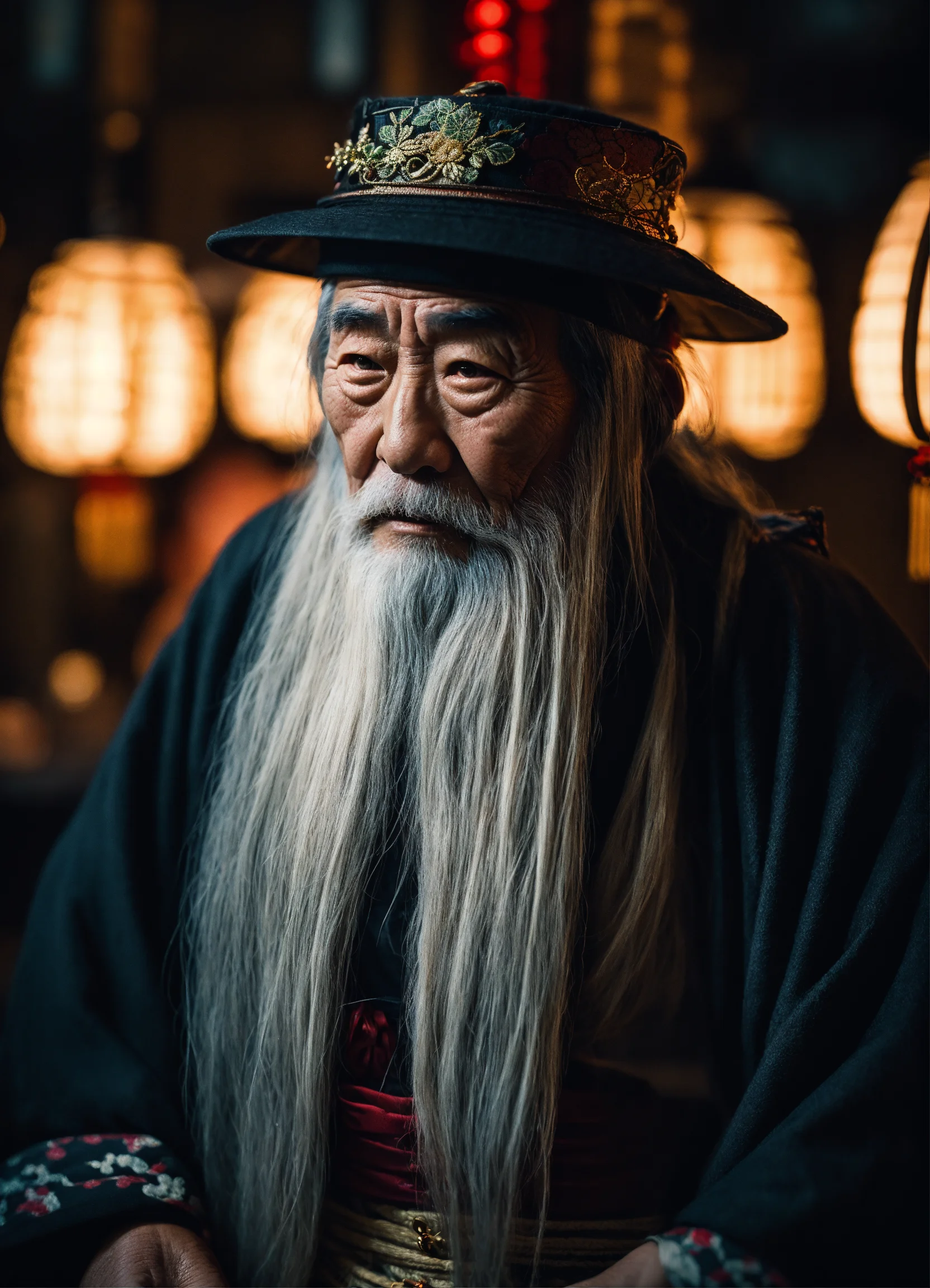 Lexica - Wise old japanese man from tokyo with a long white beard ...