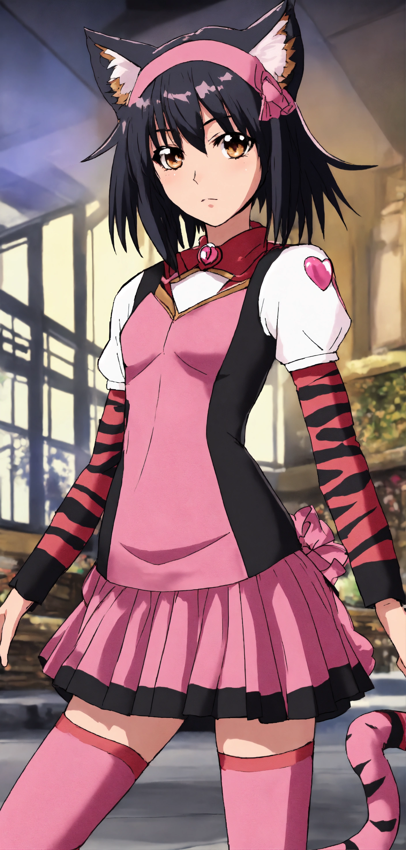 Lexica - Tiger Magical girl with black hair emo style and Brown eyes in ...