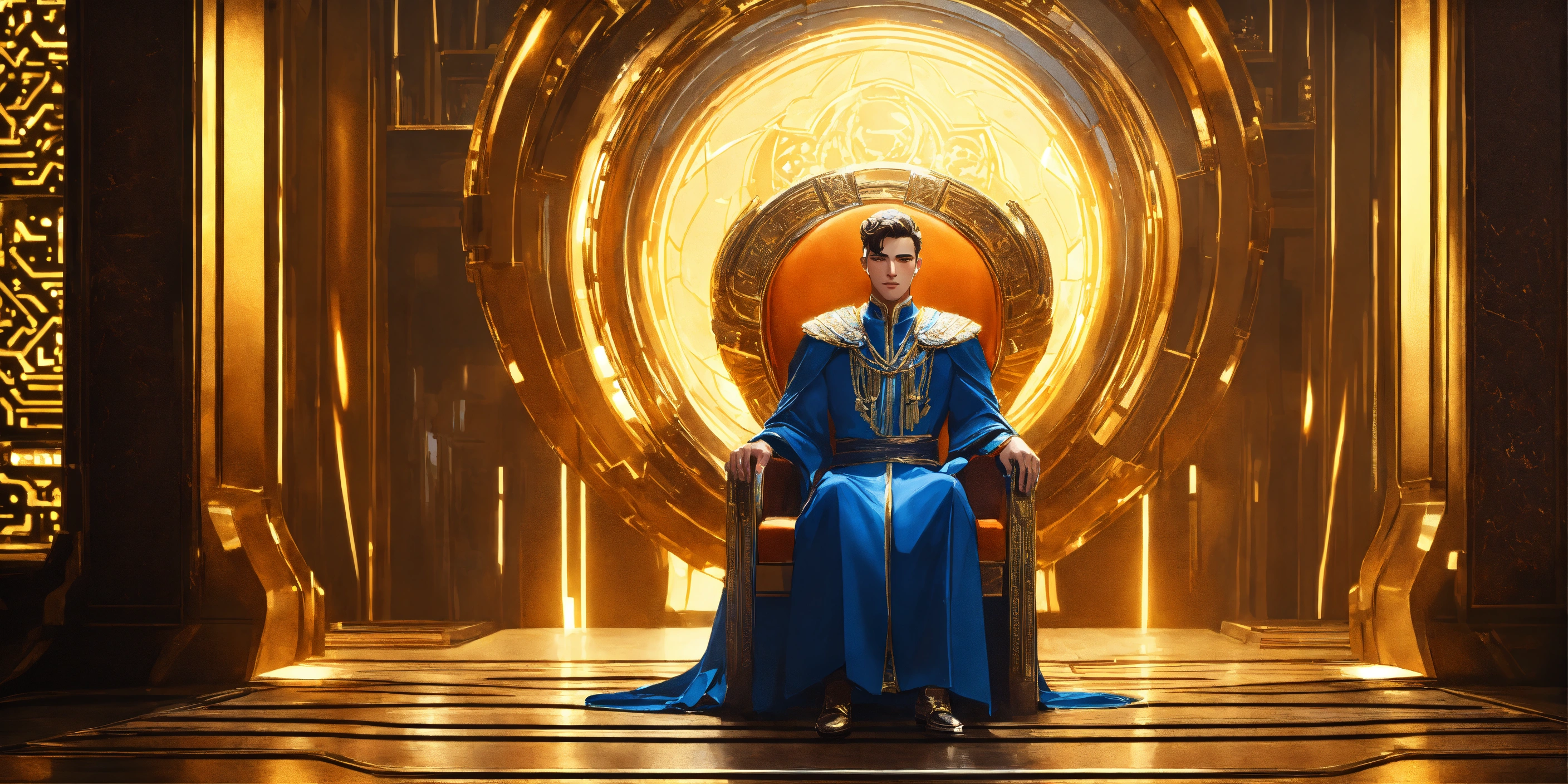 Lexica - Majestic, realistic portrait of a young handsome emperor of ...