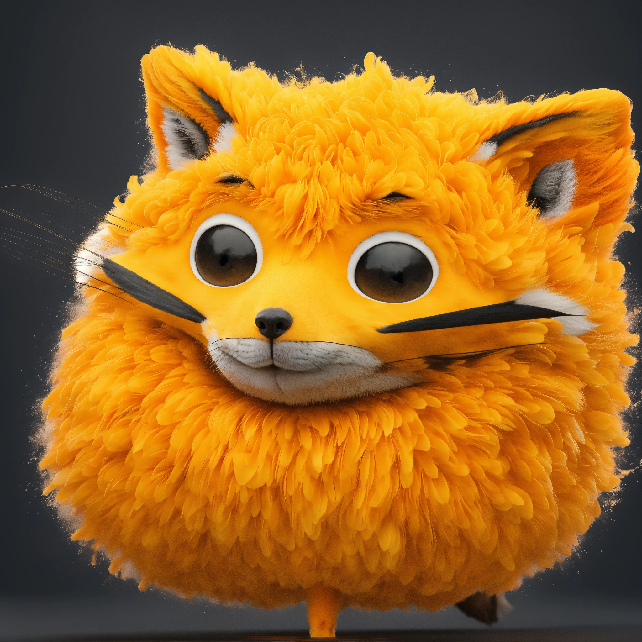 Lexica - Orange blob-like fox, masterpiece, best quality, cloudy gray ...