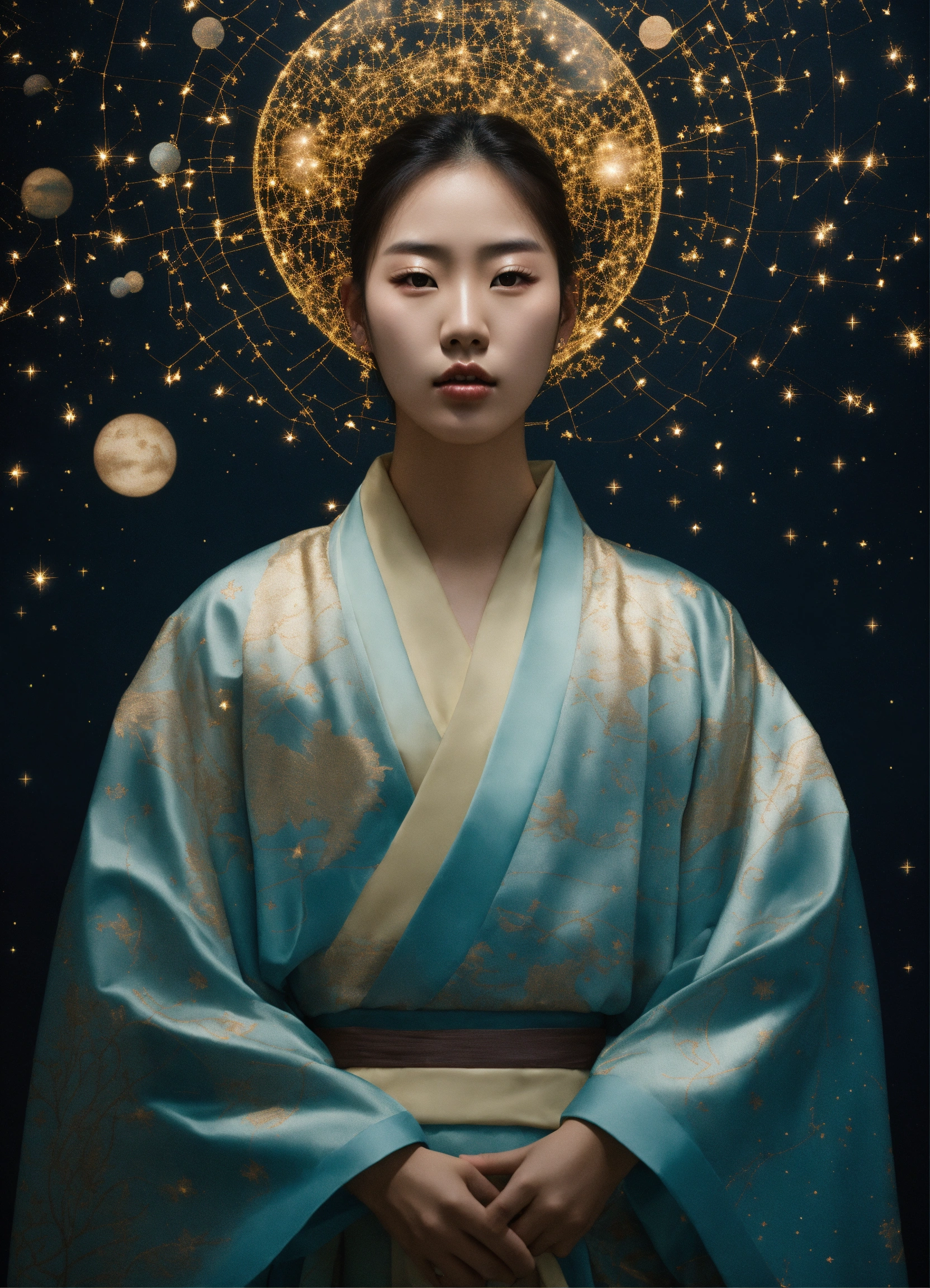 Lexica - A half-korean model, realistic, shrouded in darkness, clothed ...