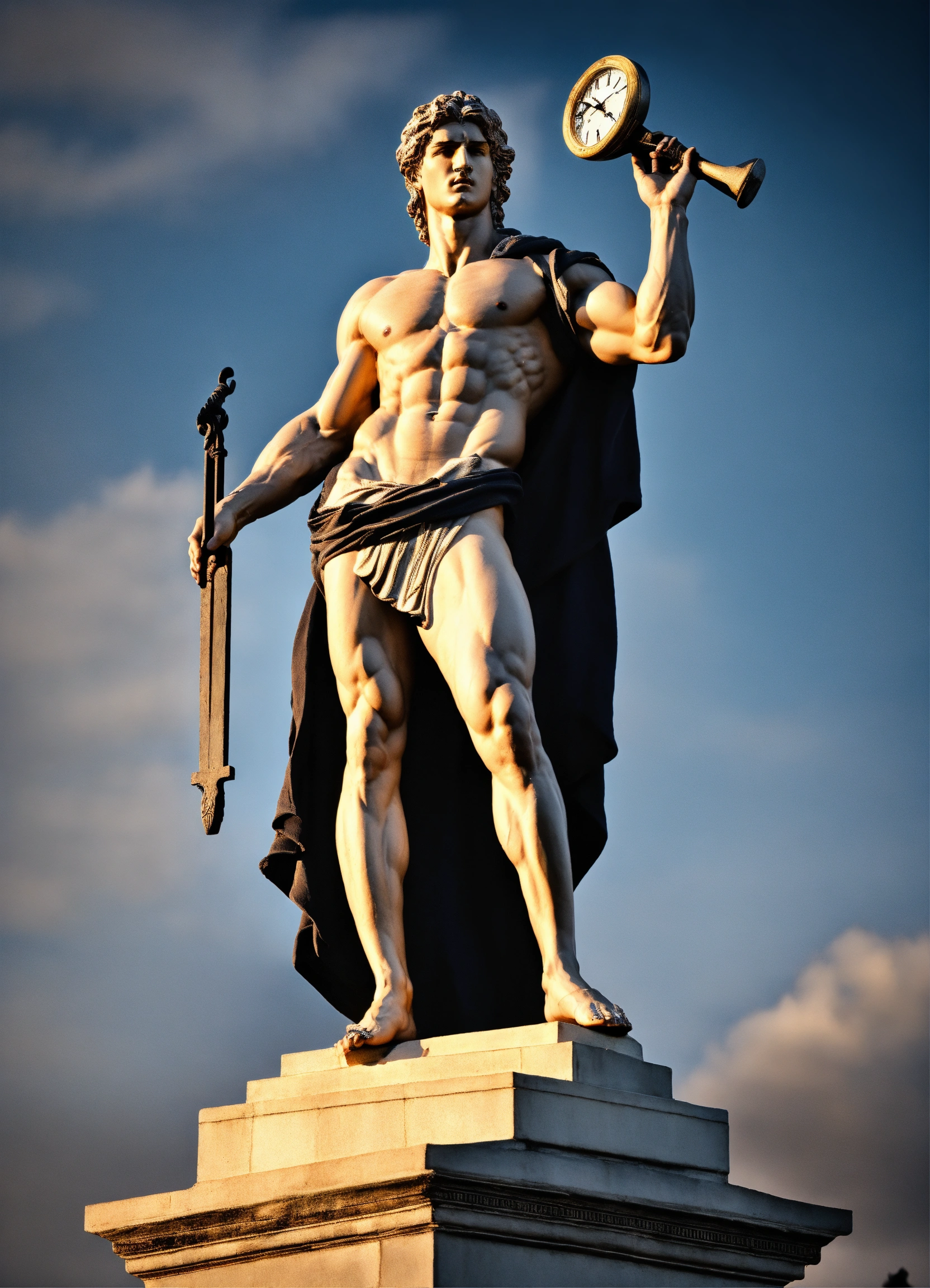 Lexica - Simple muscular greek god statue with middelparting hair with ...