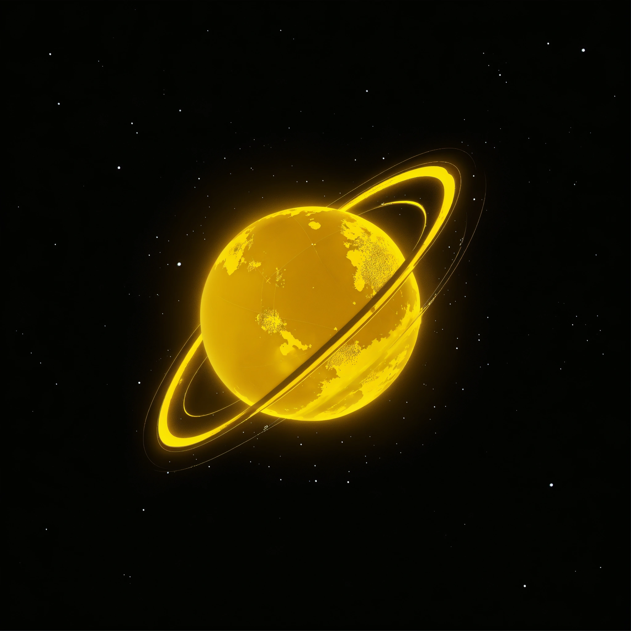 Lexica - Yellow planet animated logo without black lines in the middle ...