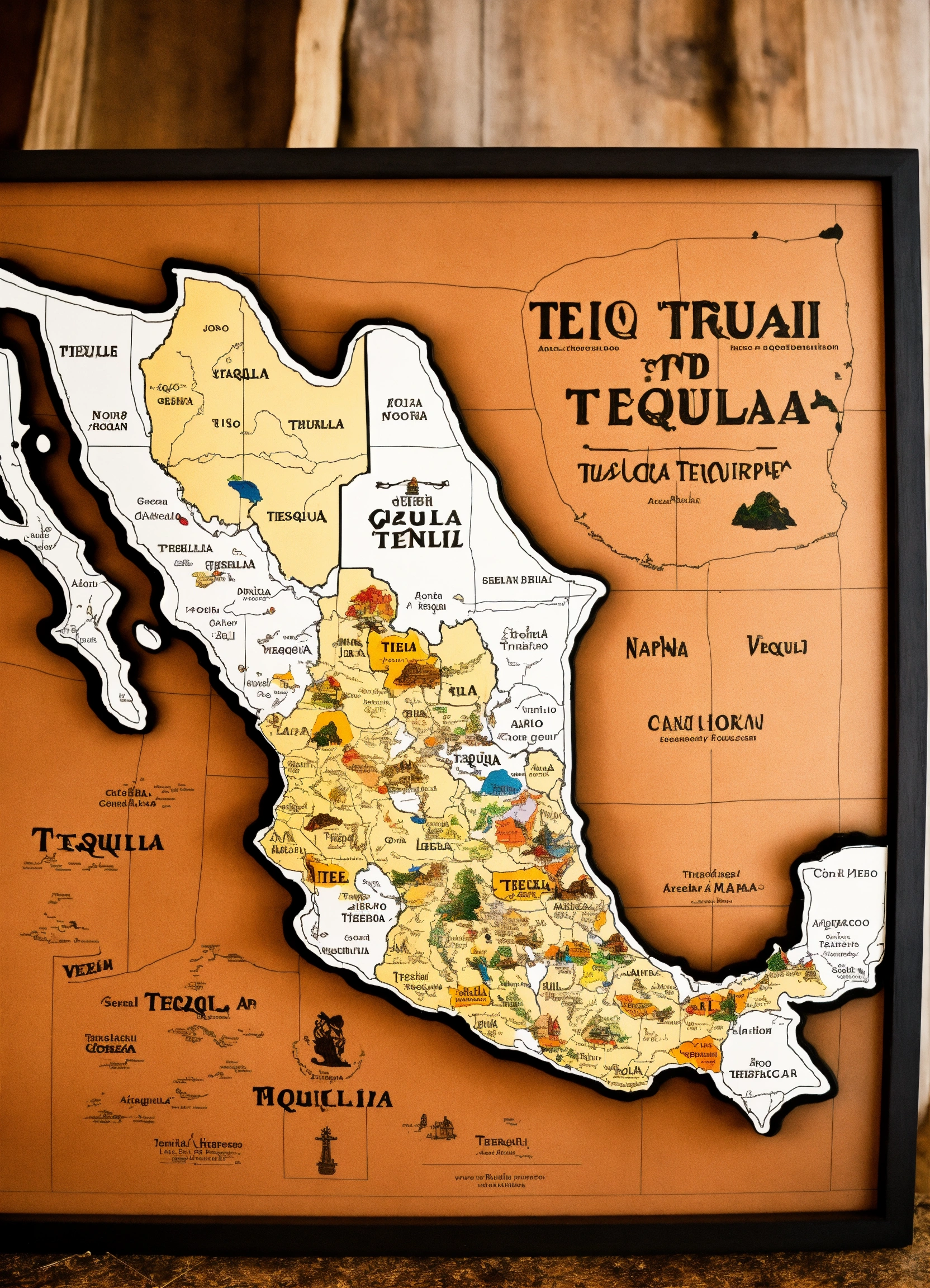 Lexica - Create map of Mexico with push pins as tequila shots of where ...