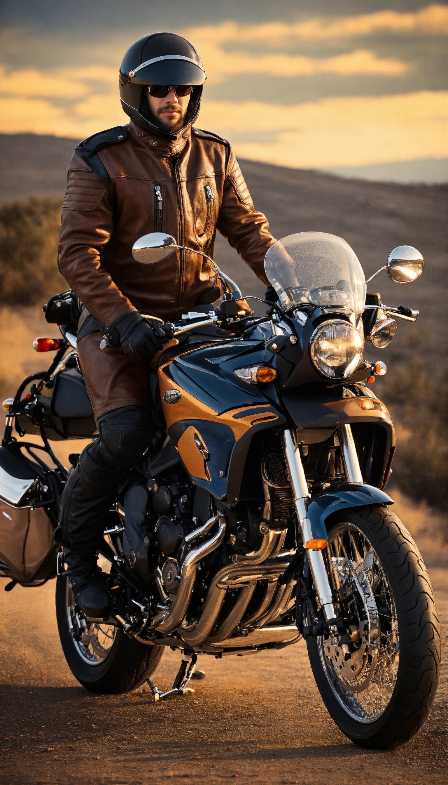 Lexica - "Generate images of a man dressed as a motorcyclist with a ...