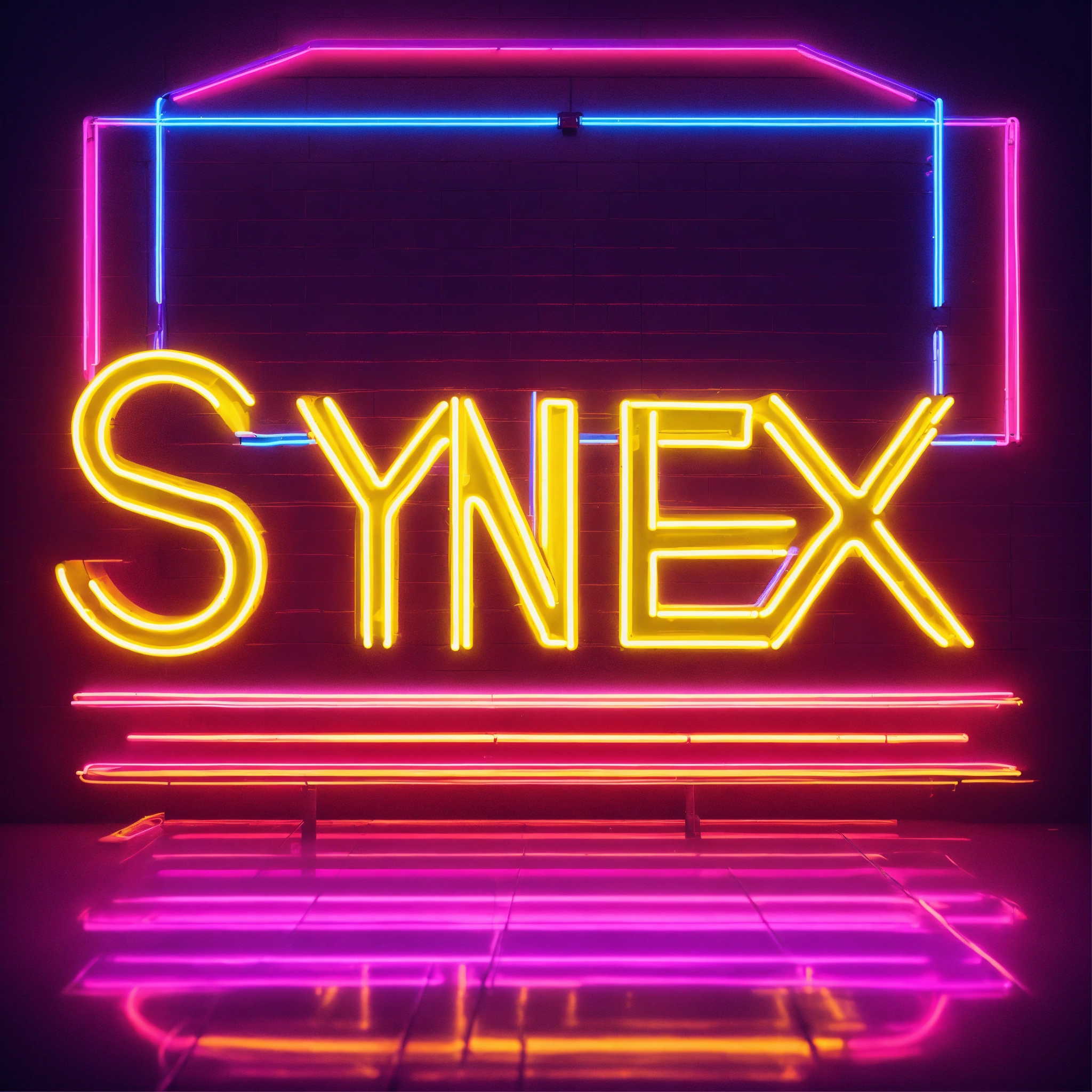 Lexica - SynEx neon logo with words