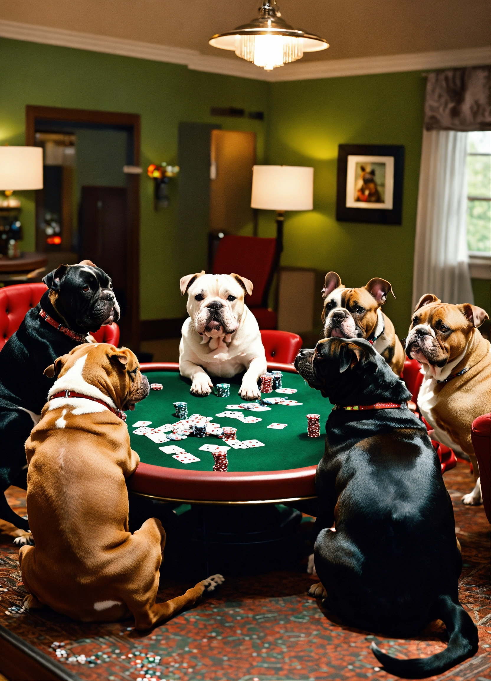 Lexica - A rednose pitbull, bulldog, french bulldog, and a black lab ...