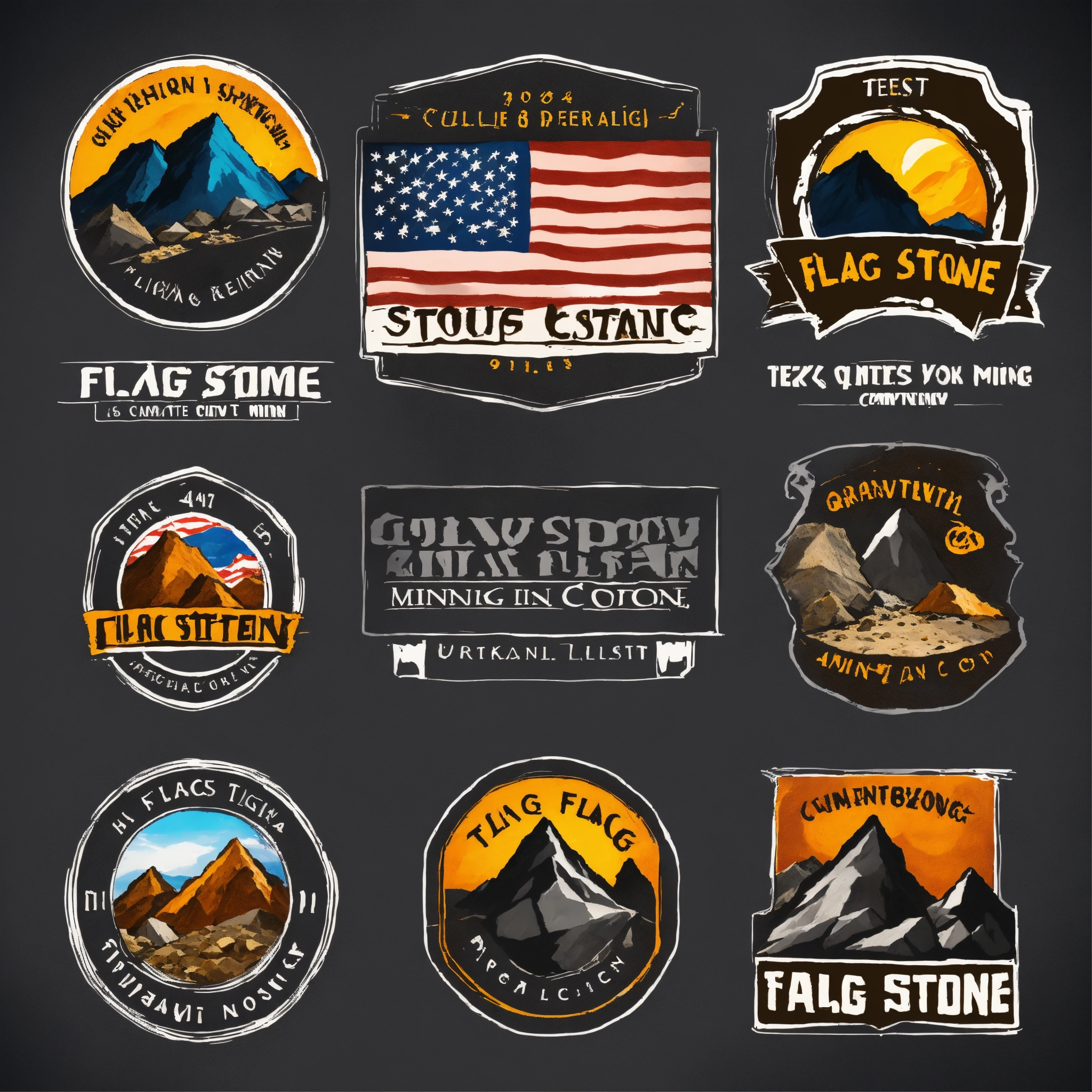 Lexica - Logo test as " FLAG STONE ", granite mining company logo ...