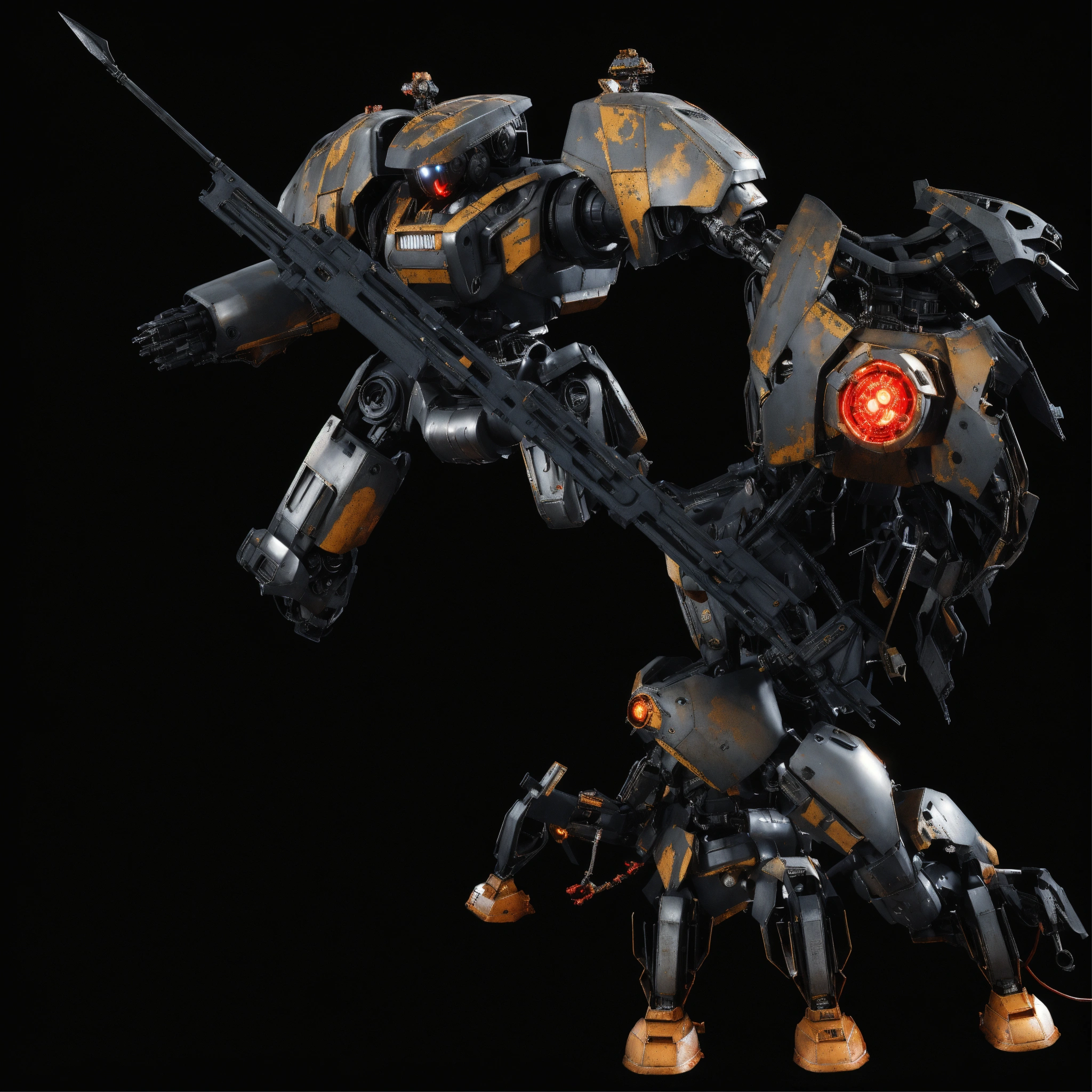 Lexica - Full body shot of a realistic giant mecha with very wide ...