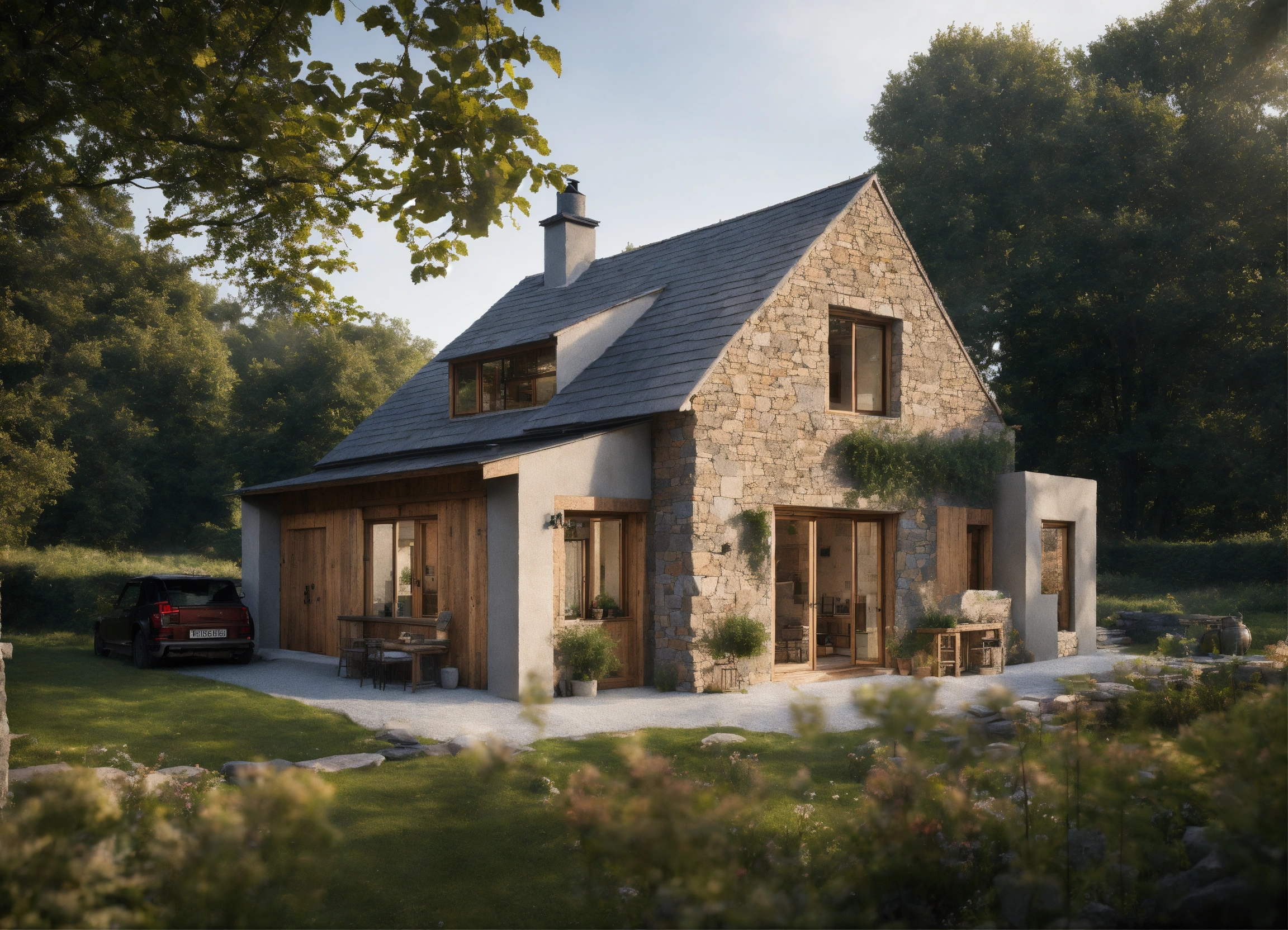 Lexica - A modest rustic farmhouse on the ground floor with stone and ...