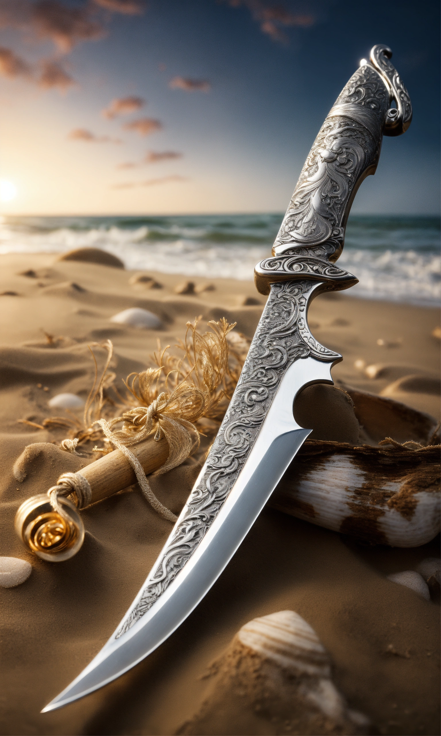 Lexica - 8k, picture of a very long narrow and delicate wavy hunting ...